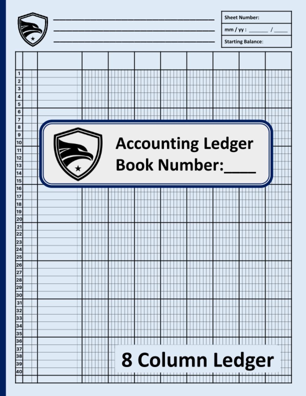 Amazon.com: 8 Column Accounting Ledger Book : Large Simple Columnar ...