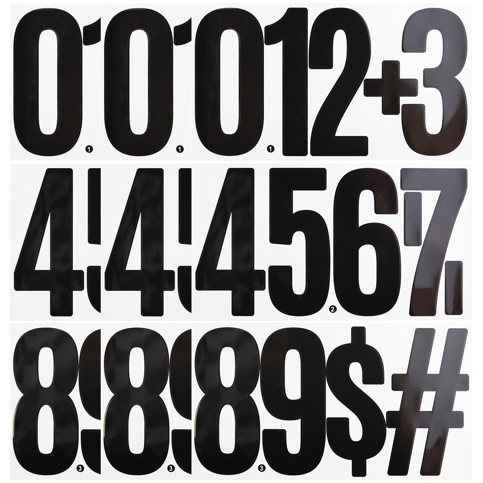 Amazon.com: 9 Sheets Large 6 Inch Number Stickers 0-9 Numbers, Self ...