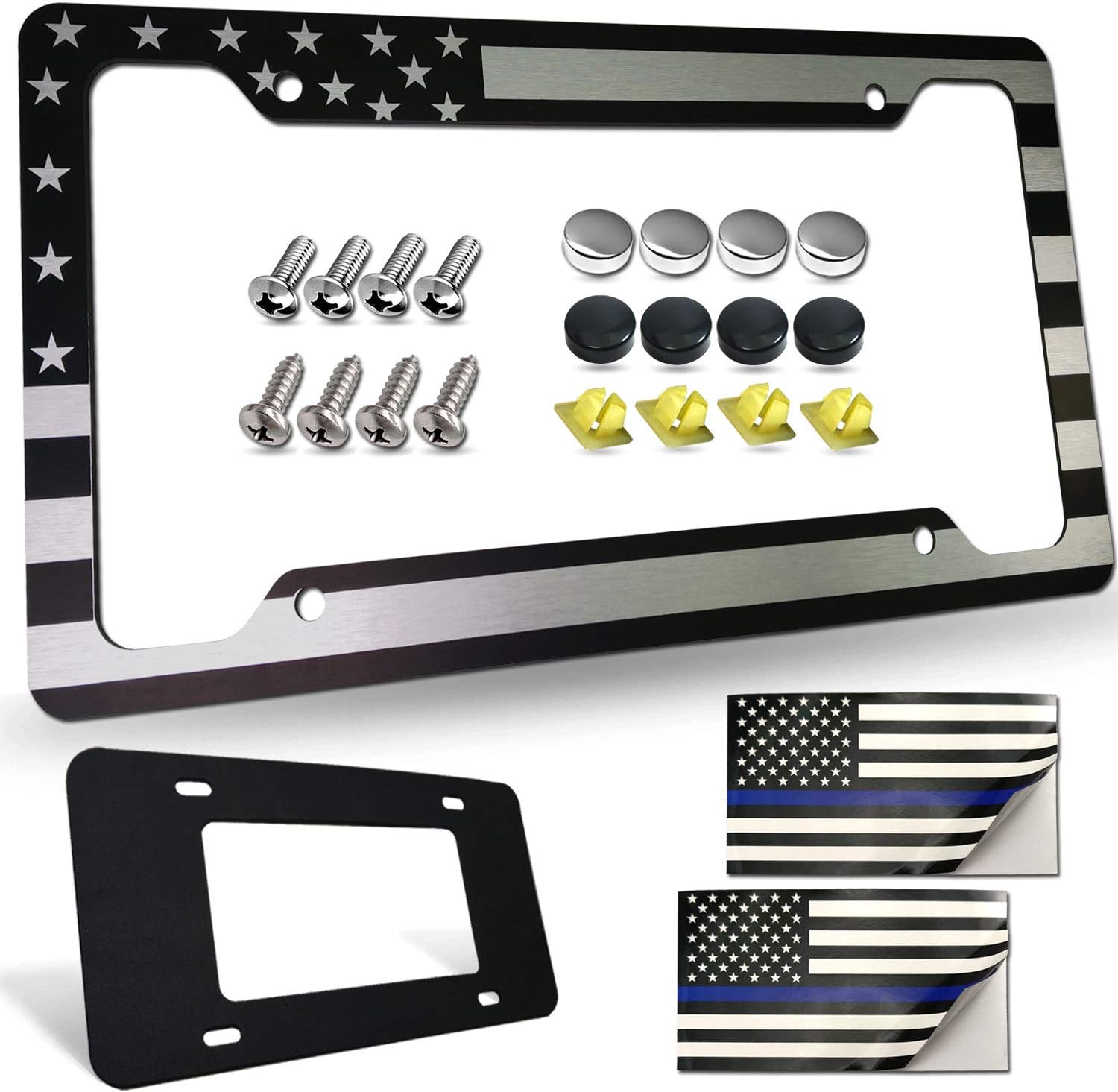 Amazon.com: FBJTDQ Flag License Plate Frame- USA Patriotic Personalized ...