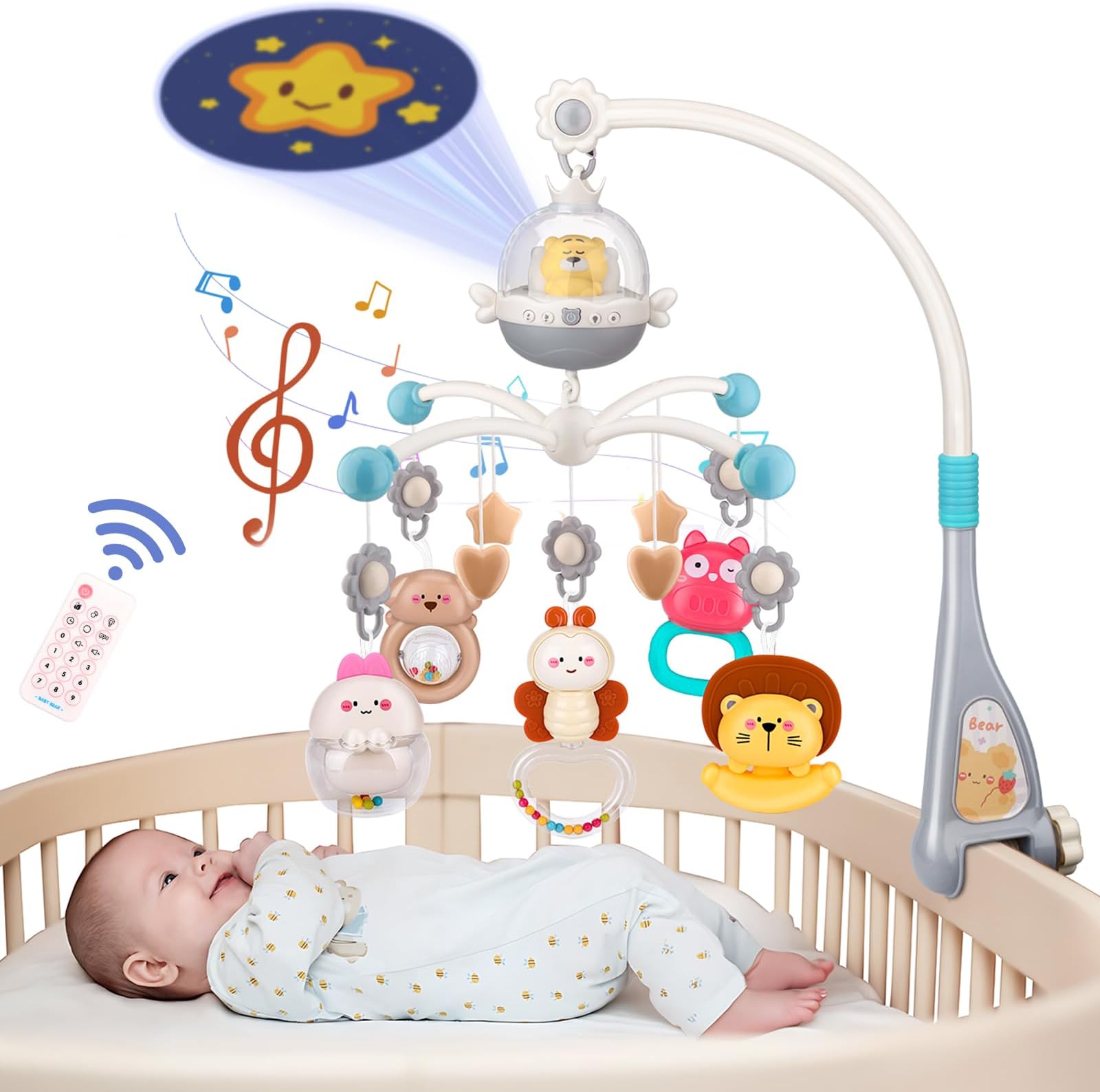 Amazon.com : Crib Mobile with Music and Lights, Mobiles for Cribs, Baby ...