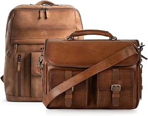 Amazon.com: VELEZ Tan Full Grain Leather Messenger Bag + Top Grain ...