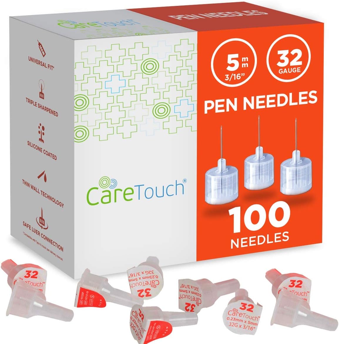 Amazon.com: ONE-CARE Insulin Pen Needles 33G x 4mm (5/32''), Box of 100 ...