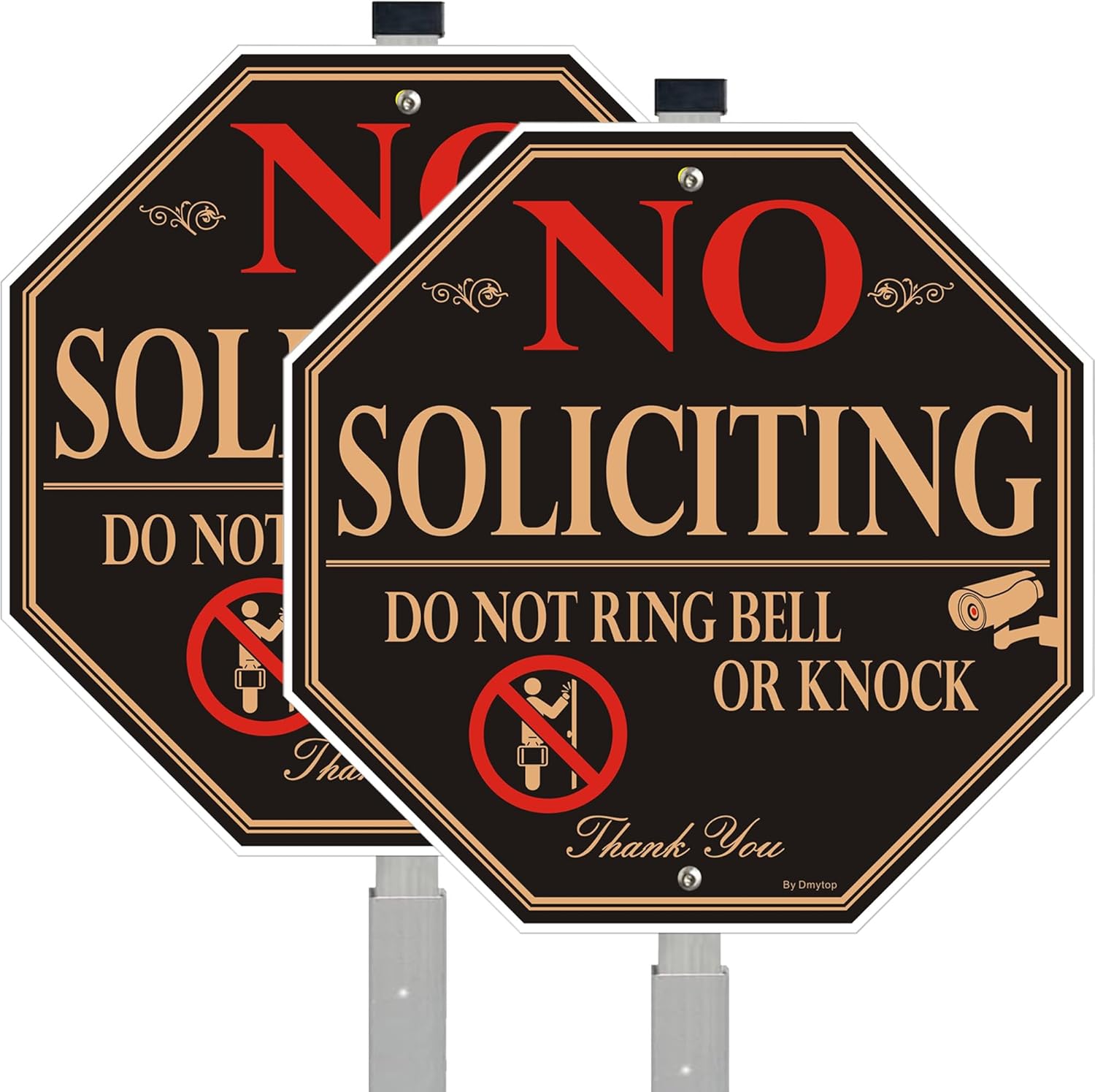 Amazon.com: 2 Pack No Soliciting Yard Sign for House with 28" Aluminum ...