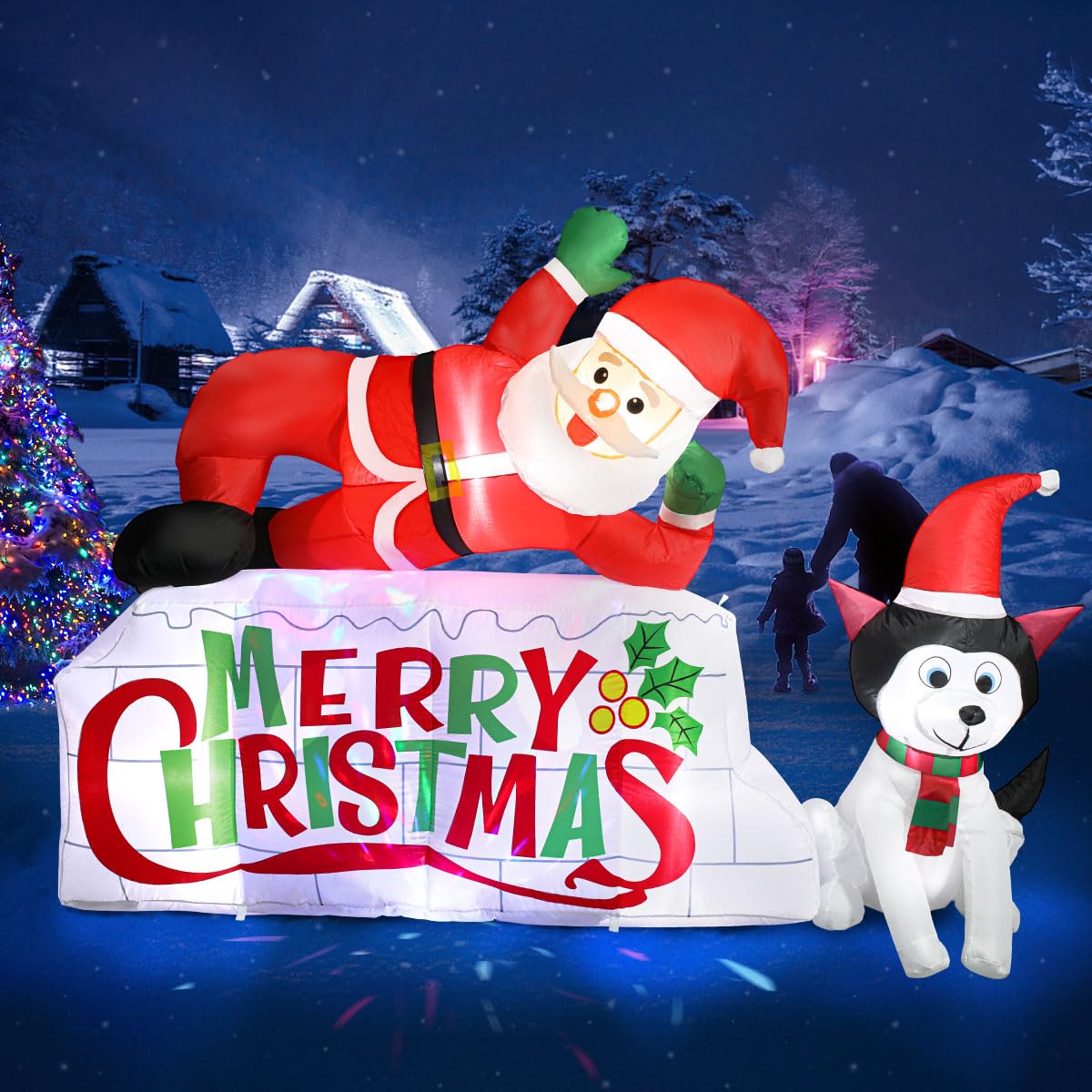 Amazon.com: Meland 8FT Merry Christmas Inflatable Outdoor Decorations ...
