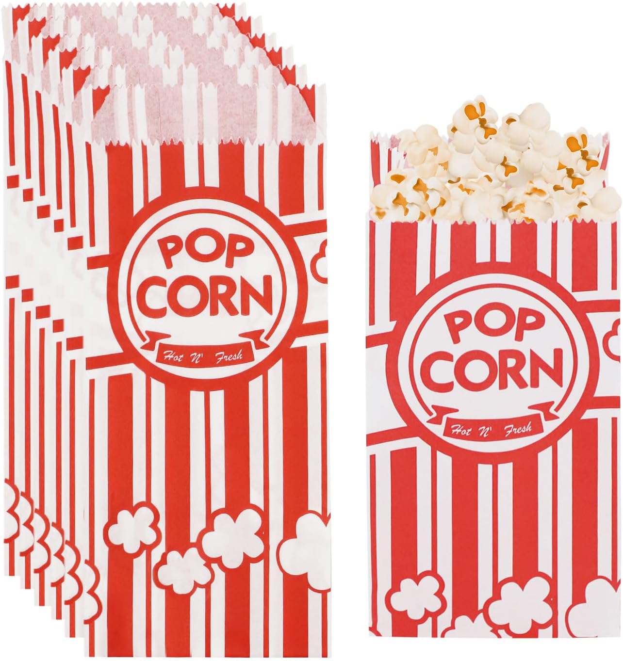 Dohia Paper Popcorn Bags Small Vintage Individual Servings Popcorn ...