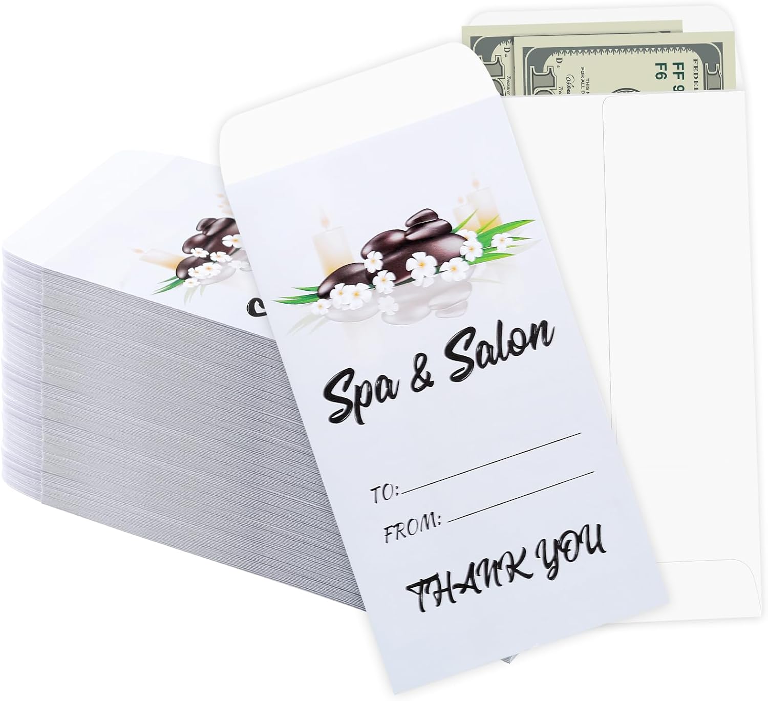 Amazon.com : 200 Pieces Spa Envelopes 6.3x 3.5 inches Spa Tips ...