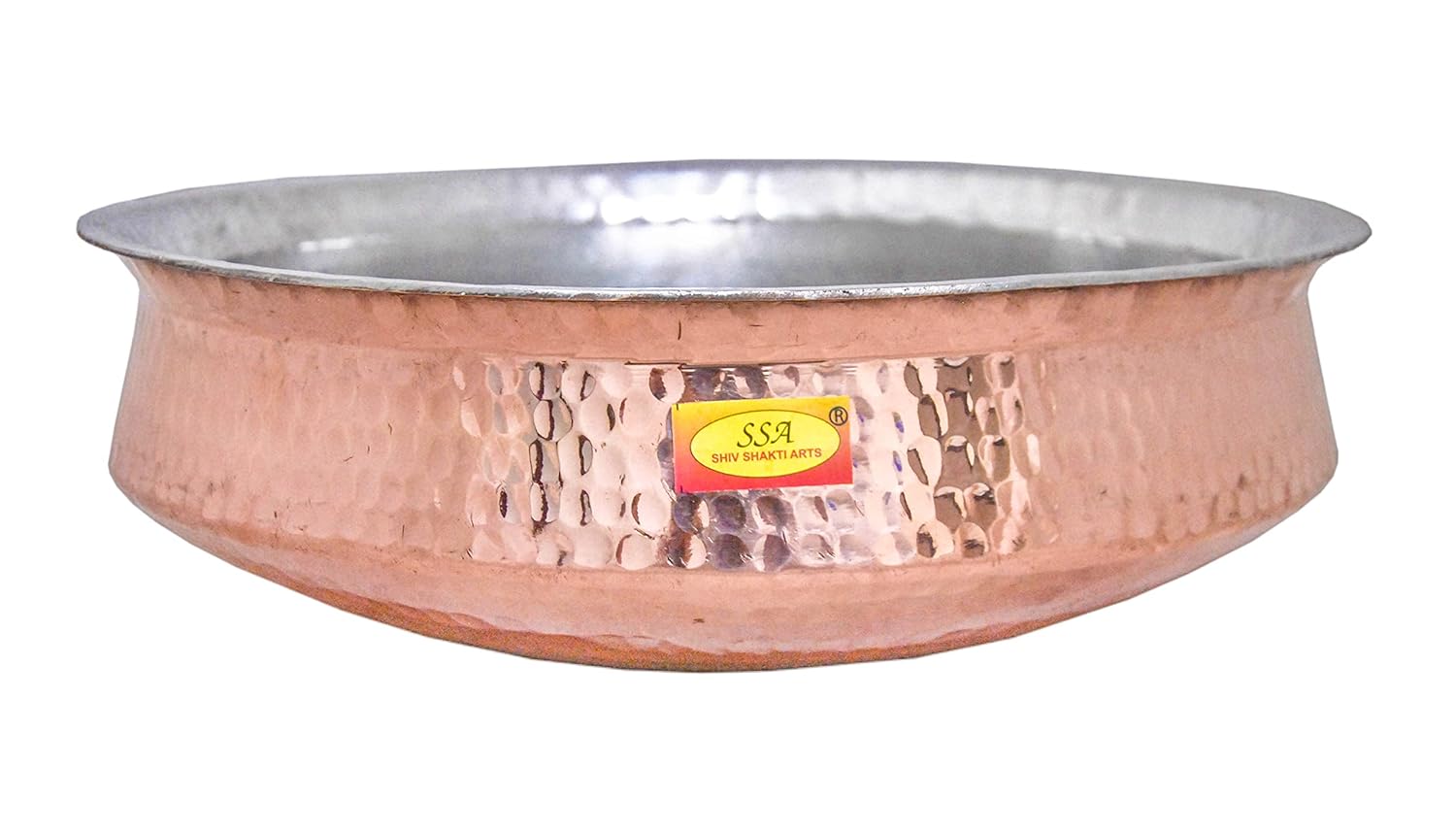 Buy Shiv Shakti Arts Pure Copper Hammered Lagan Handi Chaffing Dish Pan ...