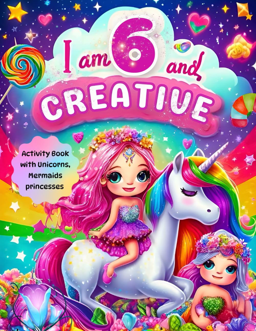 Gifts For 6 Year Old Girl : I Am 6 and Creative : Activity Book with ...