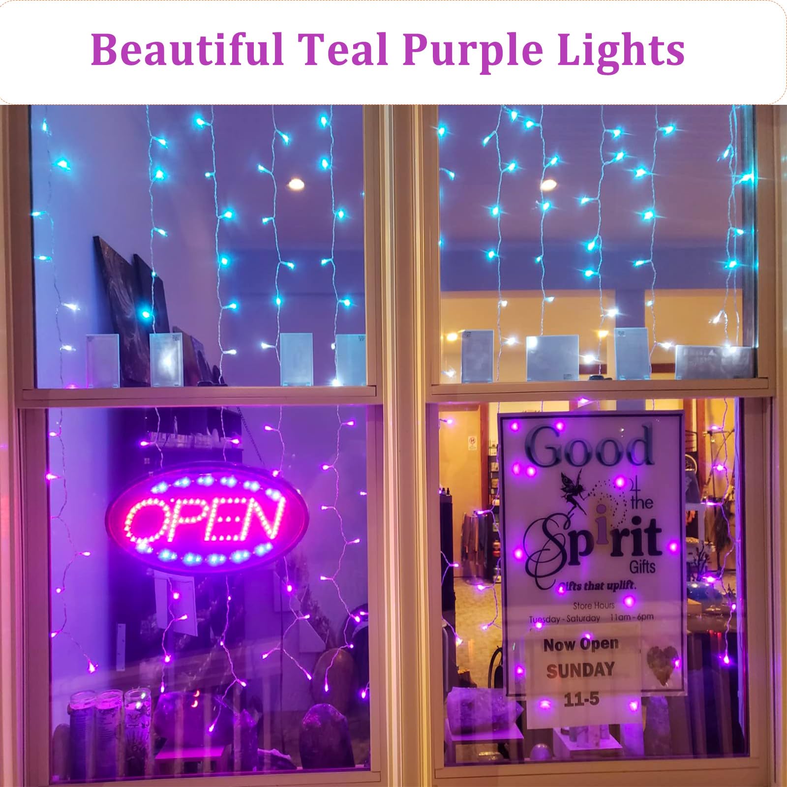 Ombre Purple Waterfall String Lights Bolylight Plug In Curtain Lights