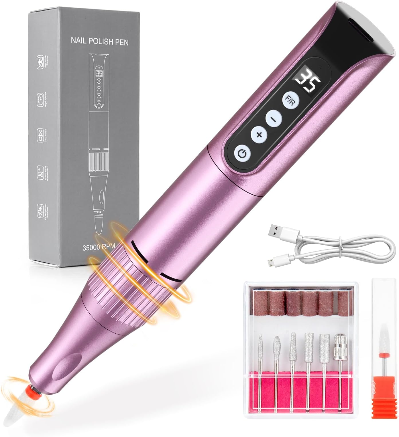 Amazon.com: Cordless Nail Drill Electric File, 35000RPM Portable ...