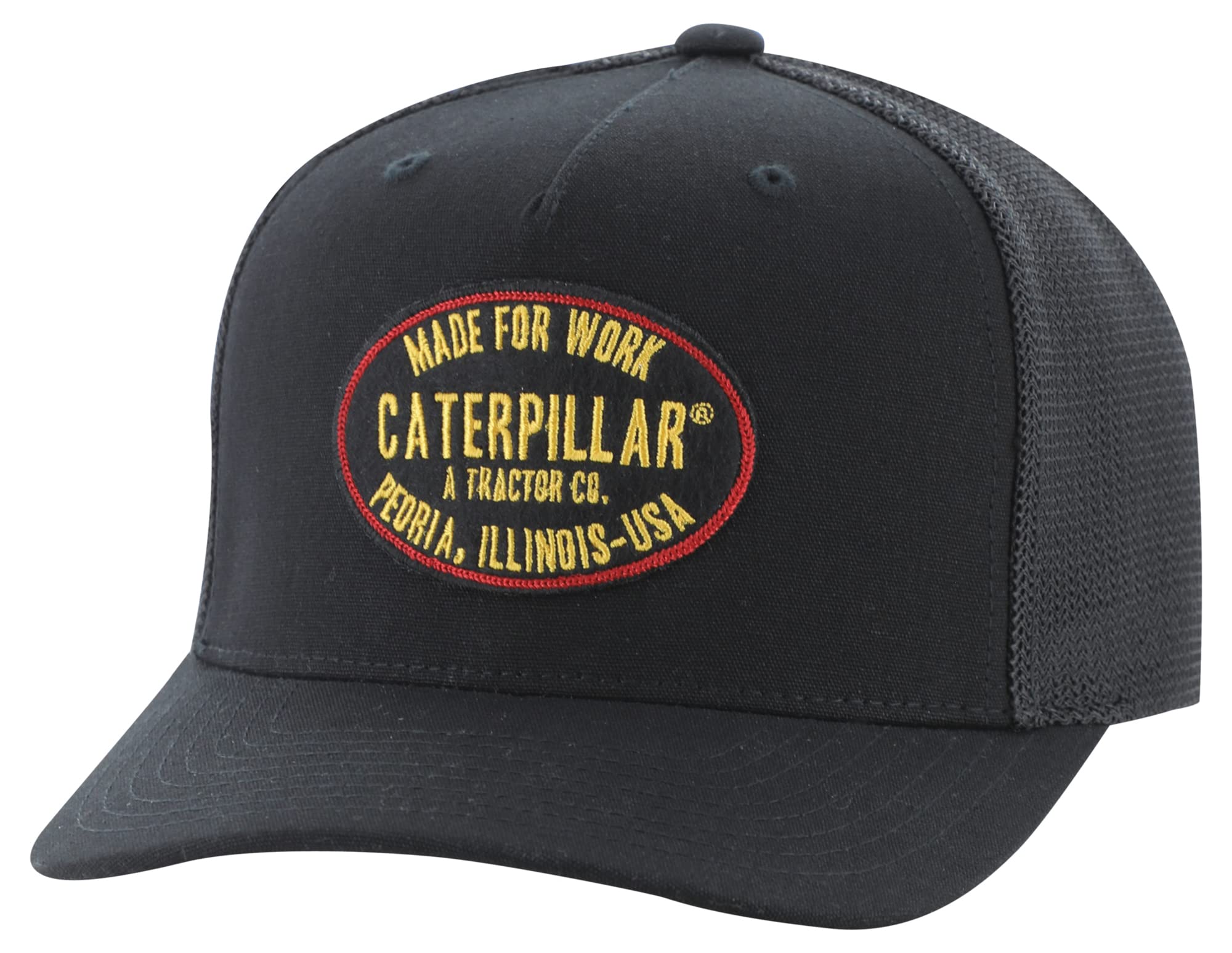 Caterpillar Men's Made to Work Flexfit Cap, Black, Small-Medium at ...