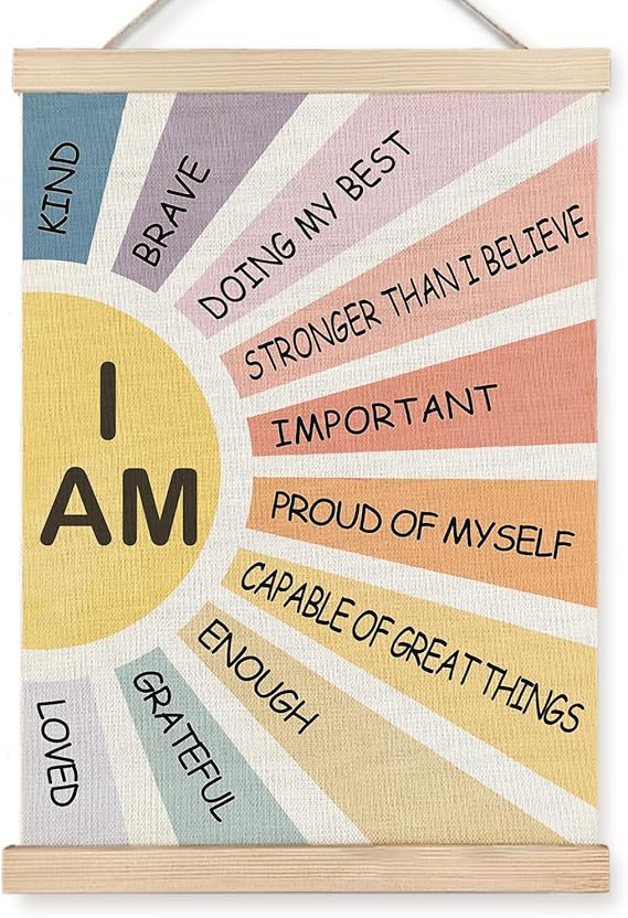Amazon.com: LUVADIAN Affirmation Wall Decor for Kids Boys Girls, I Am ...