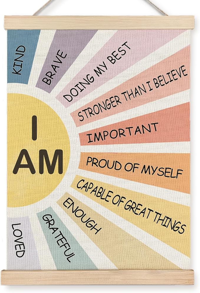 Amazon.com: LUVADIAN Affirmation Wall Decor for Kids Boys Girls, I Am ...