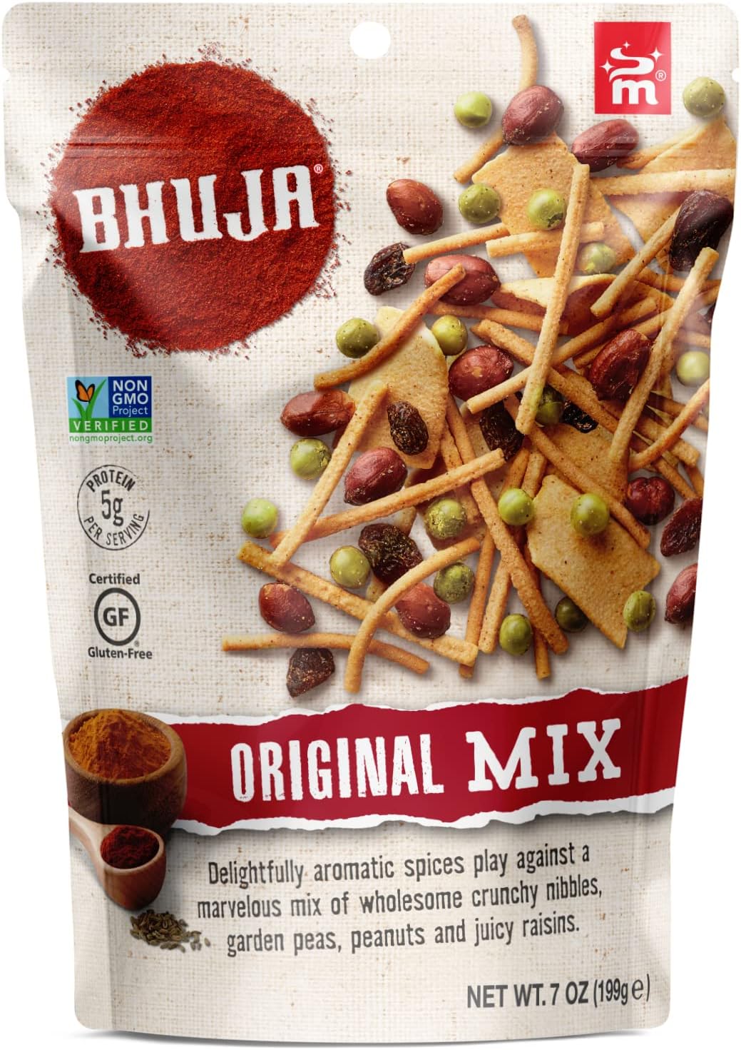 Amazon.com : Bhuja Original Mix, 7-ounce Bags (Pack of 6) : Trail Mixes ...