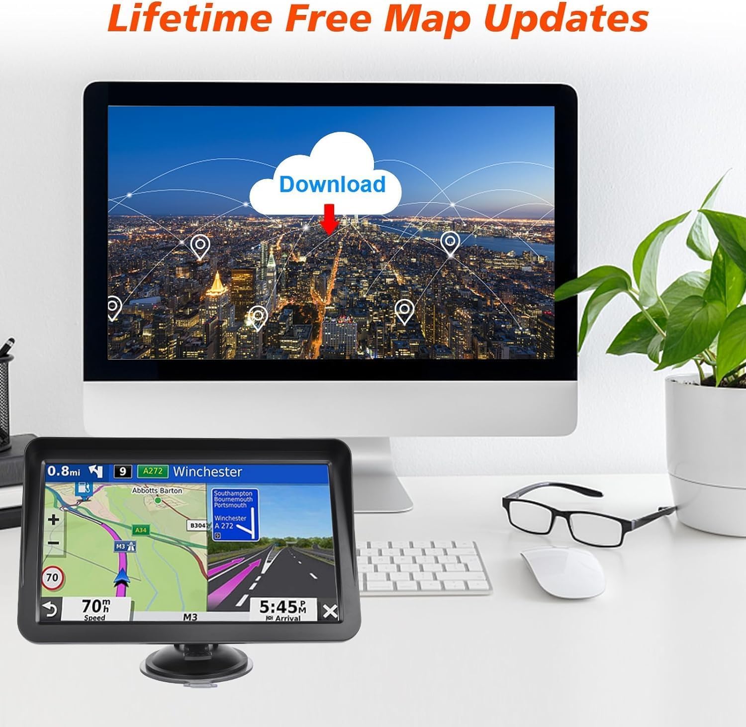Snapklik.com : GPS Car Navigator, 9 Inch Display, Voice Guidance ...