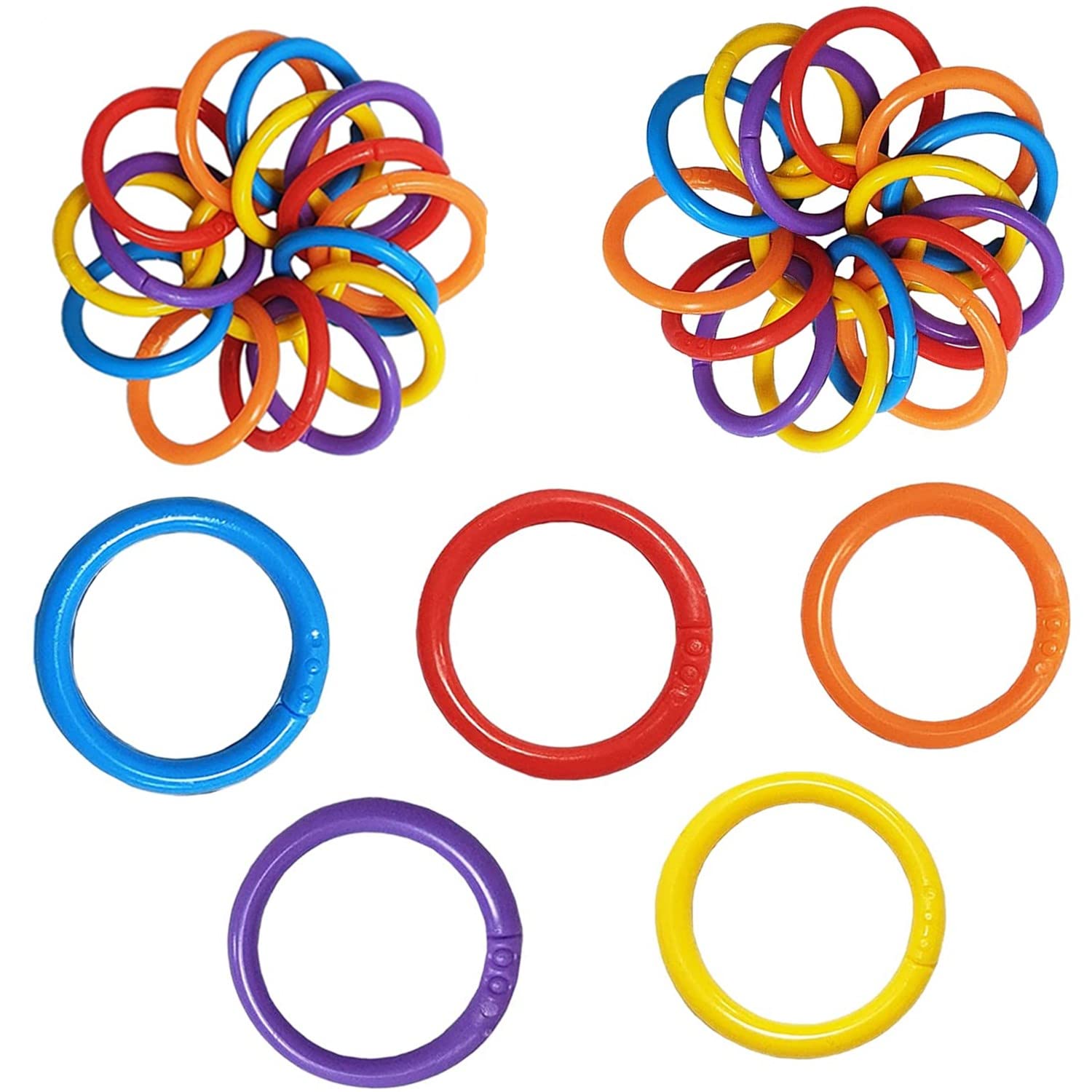 150PCS Binder Rings, Multi-Color Plastic Loose Leaf Rings, Plastic Book ...