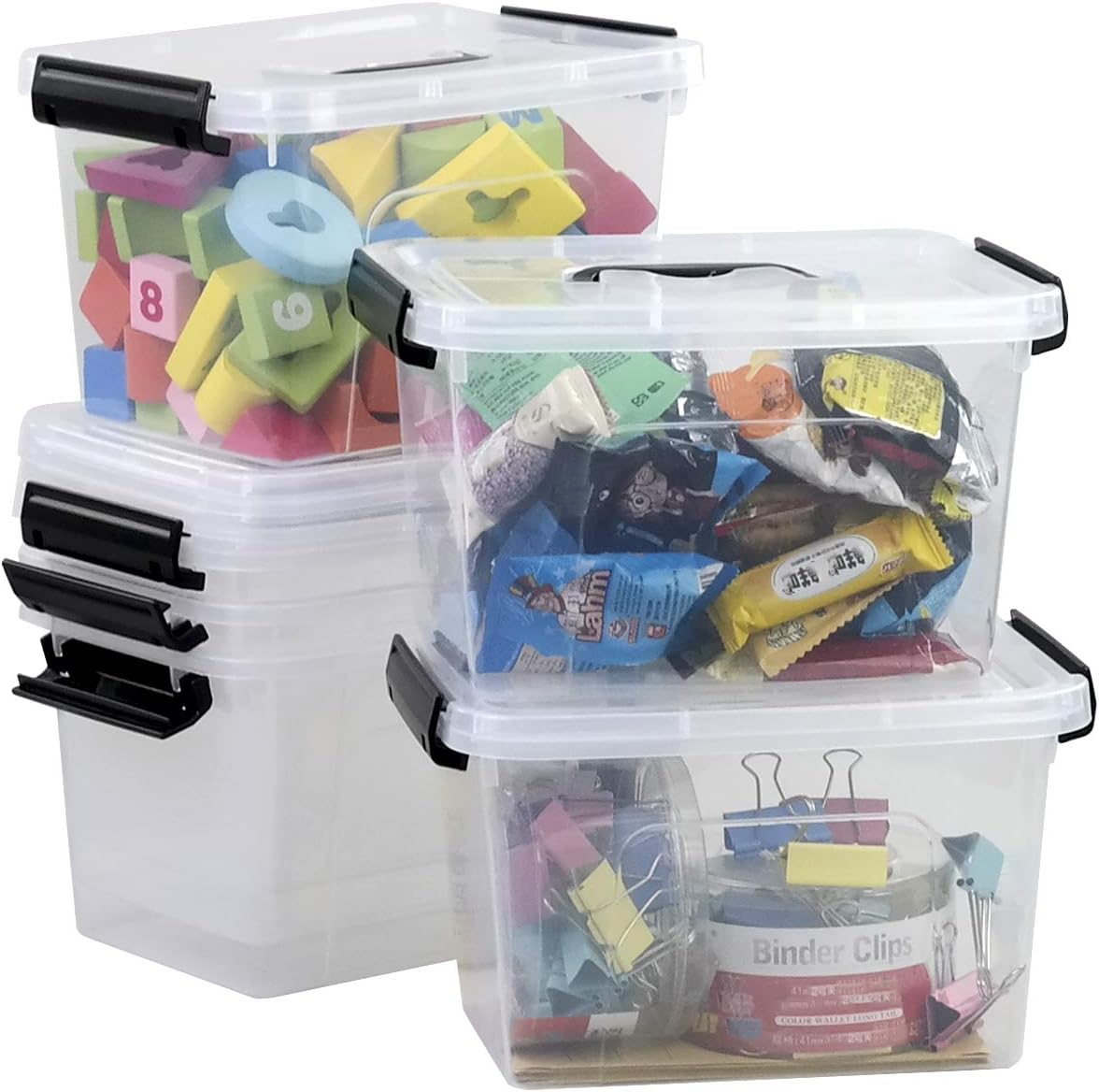 Amazon.com - Tstorage 8 Quart Plastic Storage Clear Latch Boxes, Clear ...