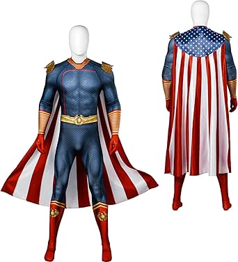 Amazon.com: Birexhu Adult Homelander Costume Men Jumpsuit with Cape ...