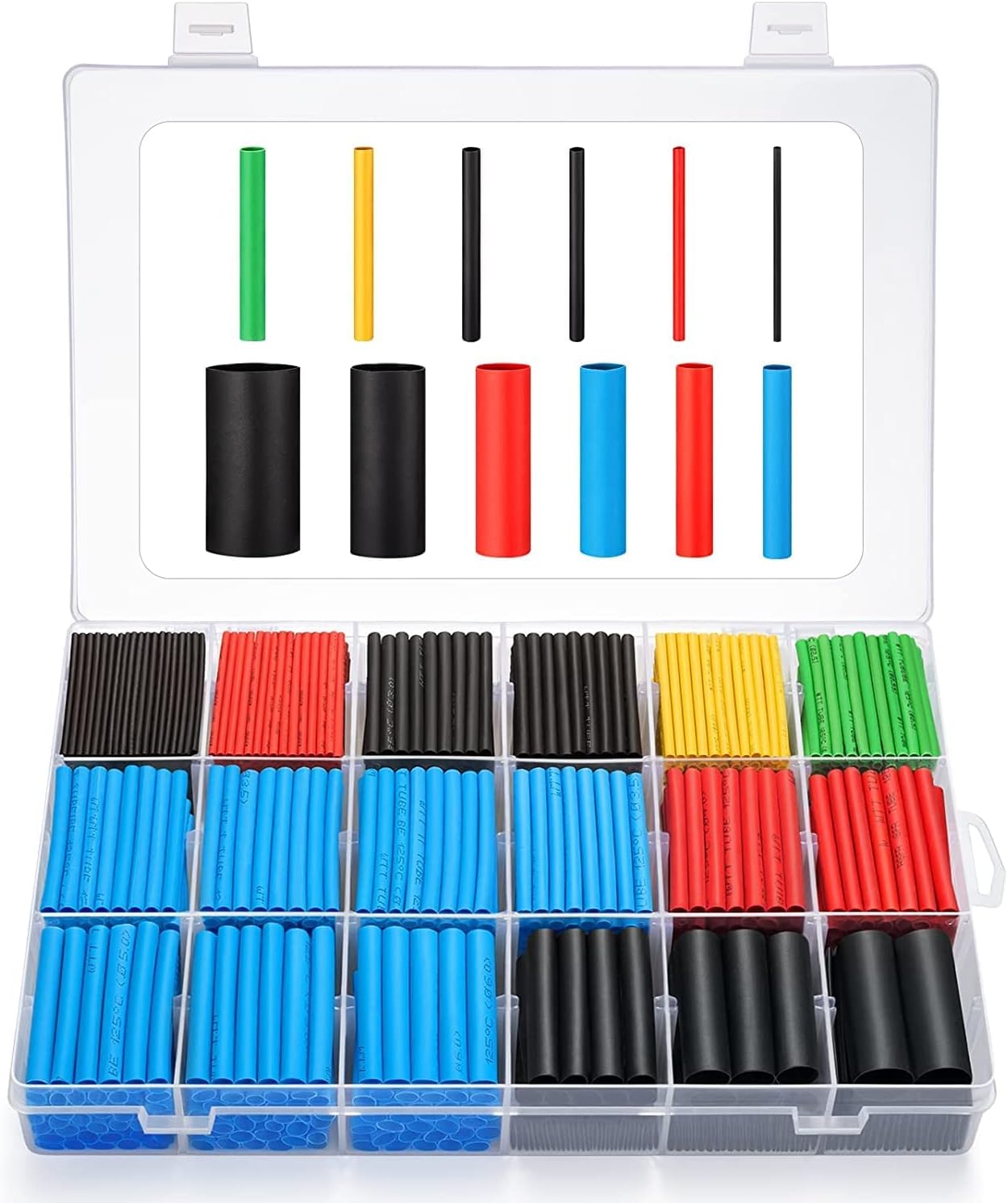 ASHINER Schrumpfschlauch Set - 580 Stück Hochwertiges EVA-Material in 6 Farben und 11 Größen mit ...