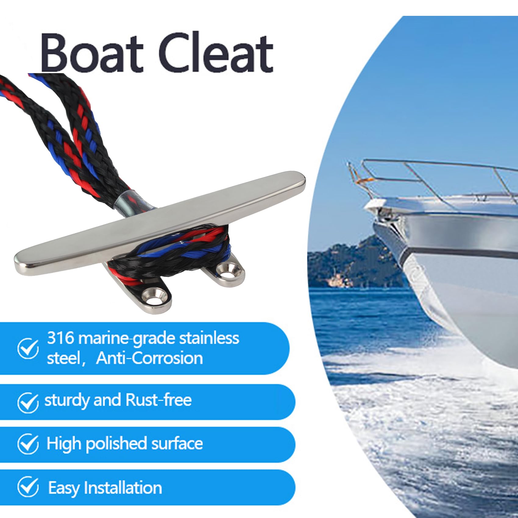 Snapklik.com : VEITHI Boat Cleats Dock Cleats 8 Inch 316 Stainless ...