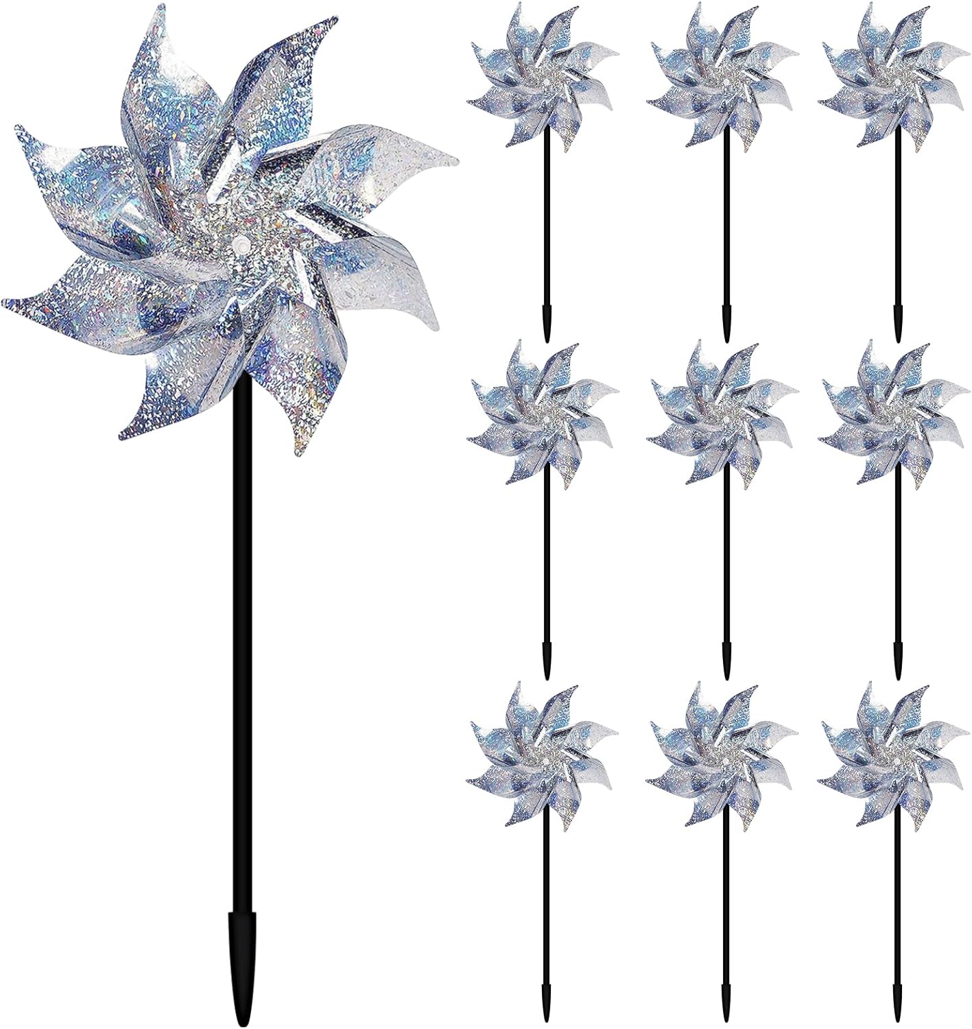 Amazon.com: 10 Pack Reflective Pinwheels for Yard and Garden,Extra ...