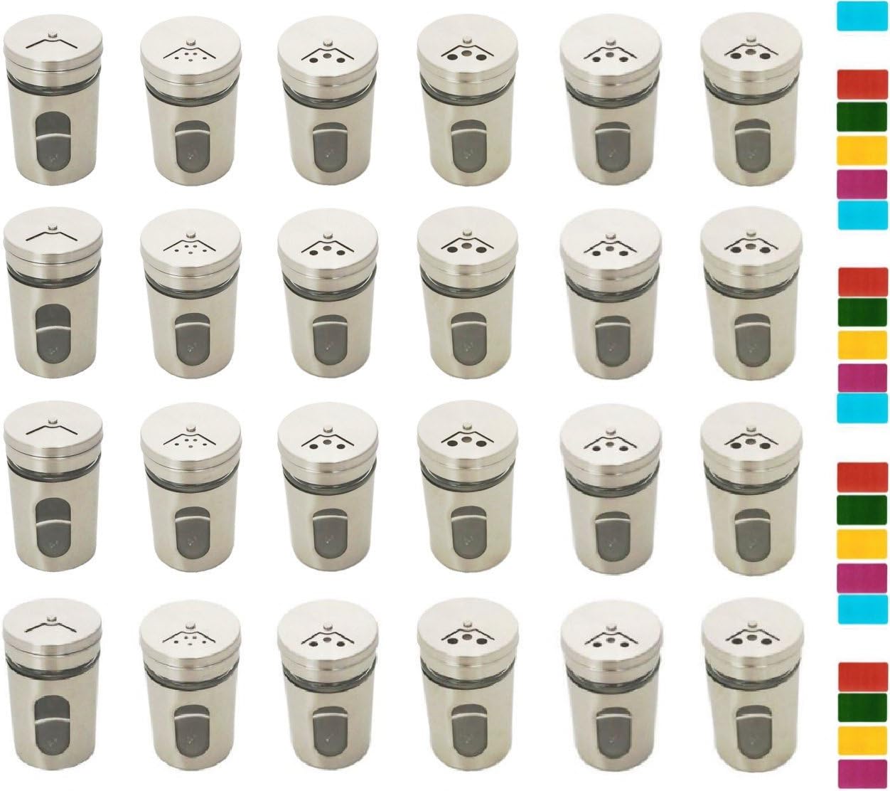 Spice Shaker Jars Stainless Steel with Scatter Regulation 80 ml and ...