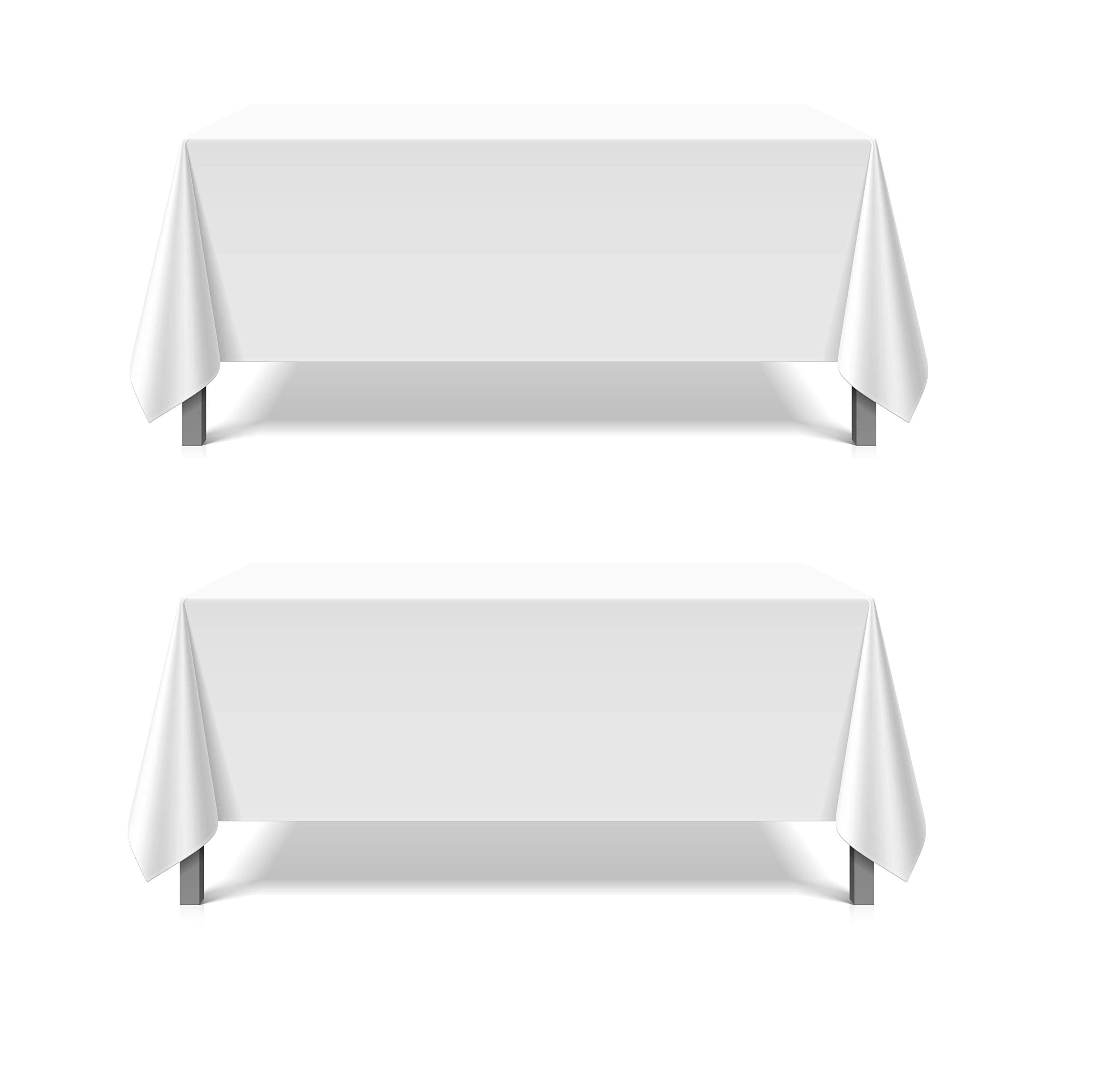 Amazon.com: Pomp Pure White 70" x 120" Poplin Polyester Tablecloth (2 ...