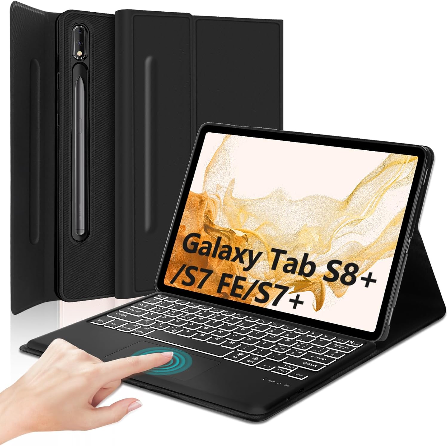 IVEOPPE Custodia con Tastiera Touchpad per Samsung Galaxy Tab S8+ Plus ...