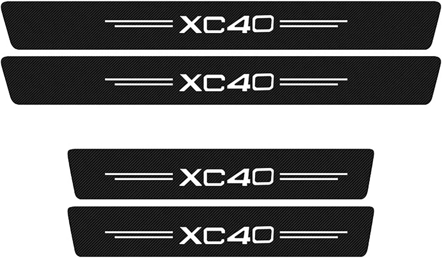 4 Pieces Car Door Steps Protector for Volvo Xc40, Carbon Fiber Car Door ...