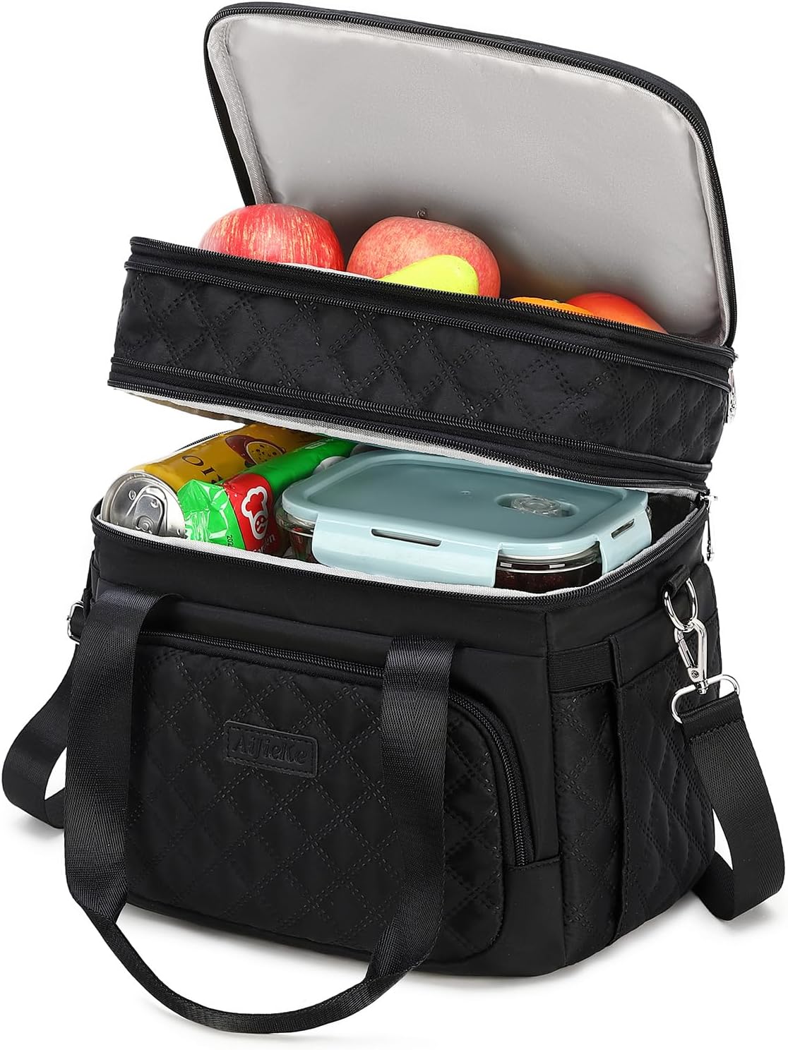 Amazon.com: AIJIEKE Lunch Bag for Men Women, Dual Compartment Lunch Box ...