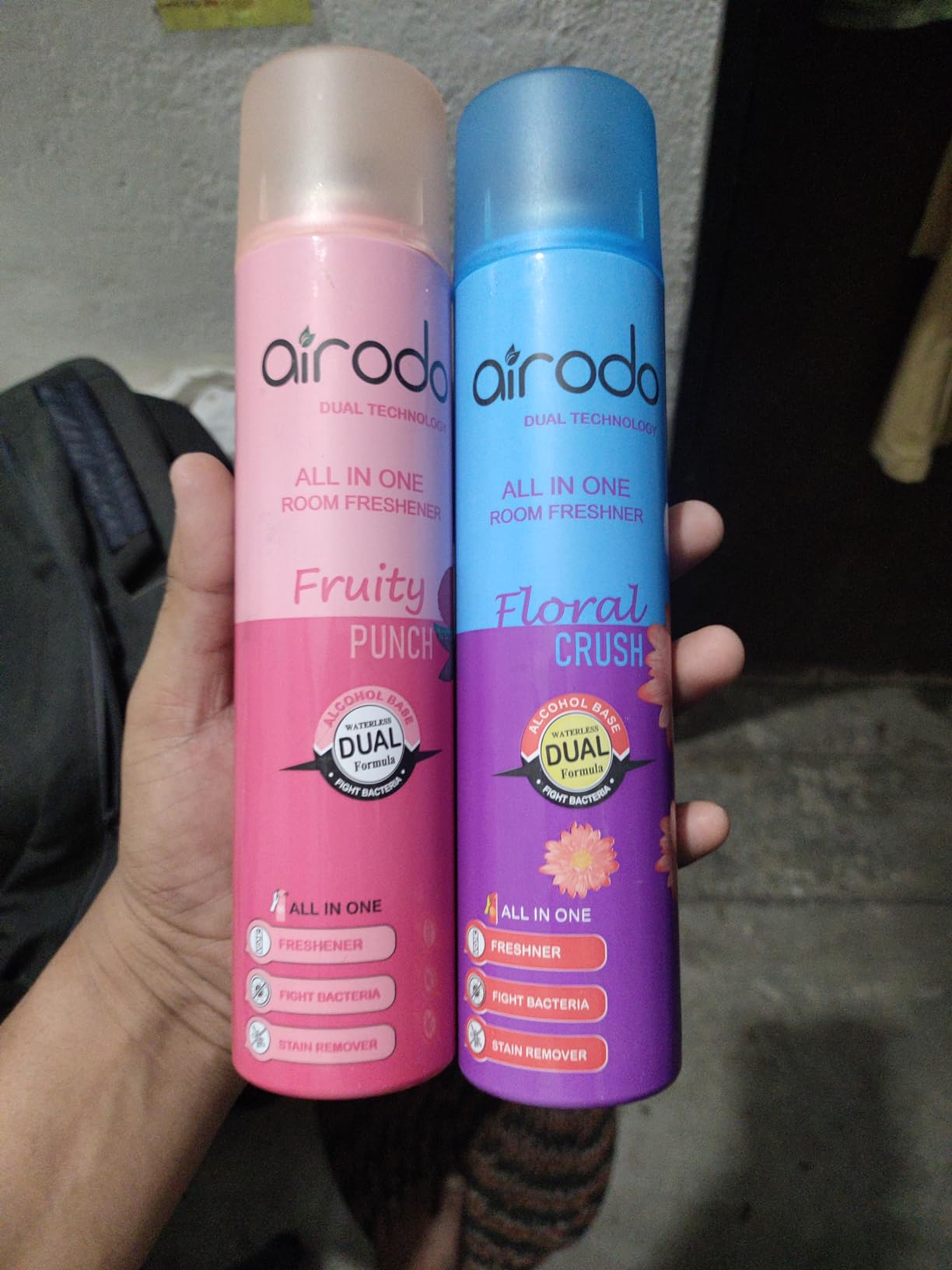 Airodo Air/Room Spray Fruit Punch & Floral Crush Combo Pack With Dual ...