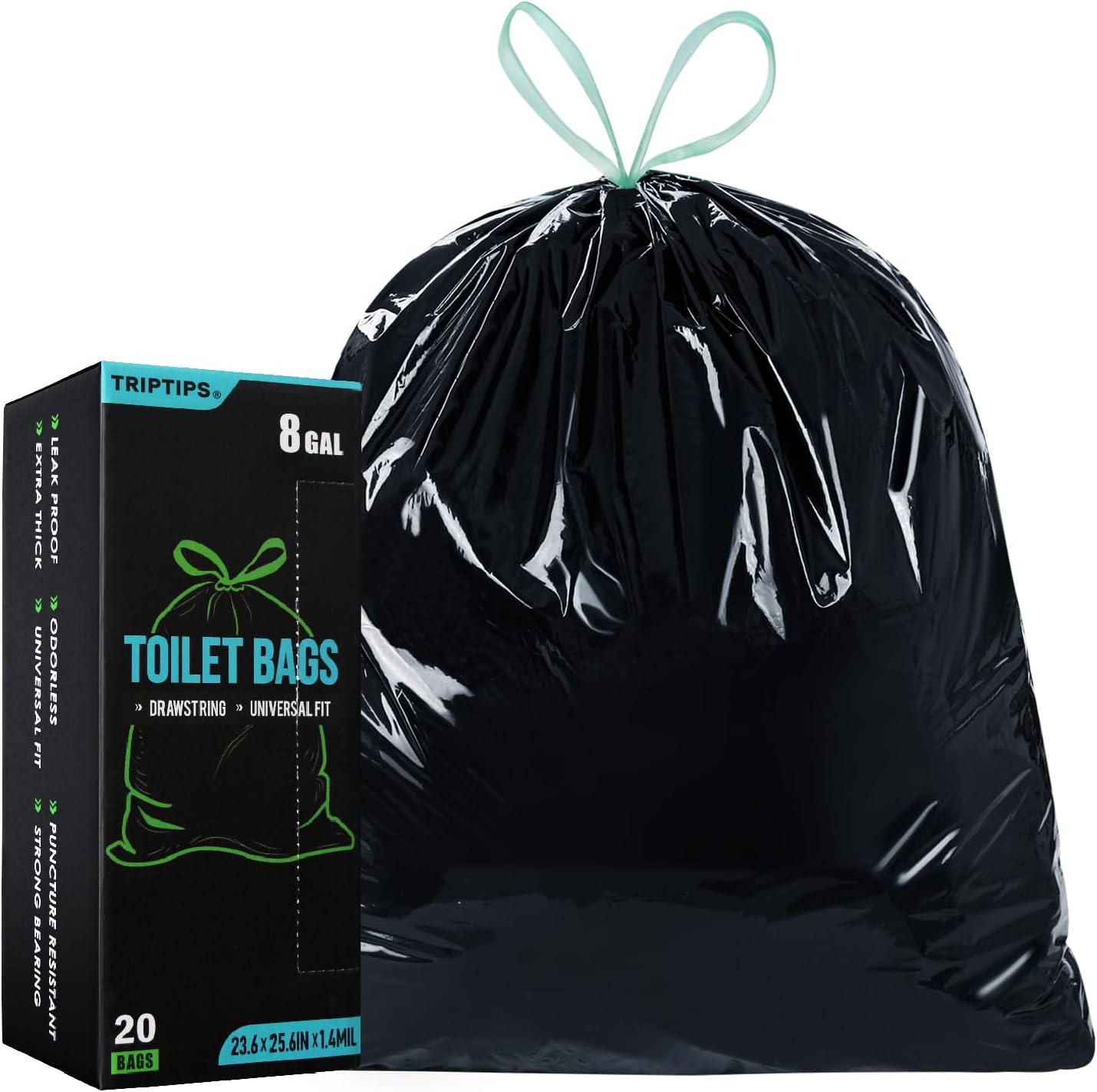 Amazon.com: TRIPTIPS Portable Toilet Bags 40 Count and Poo Gel for ...
