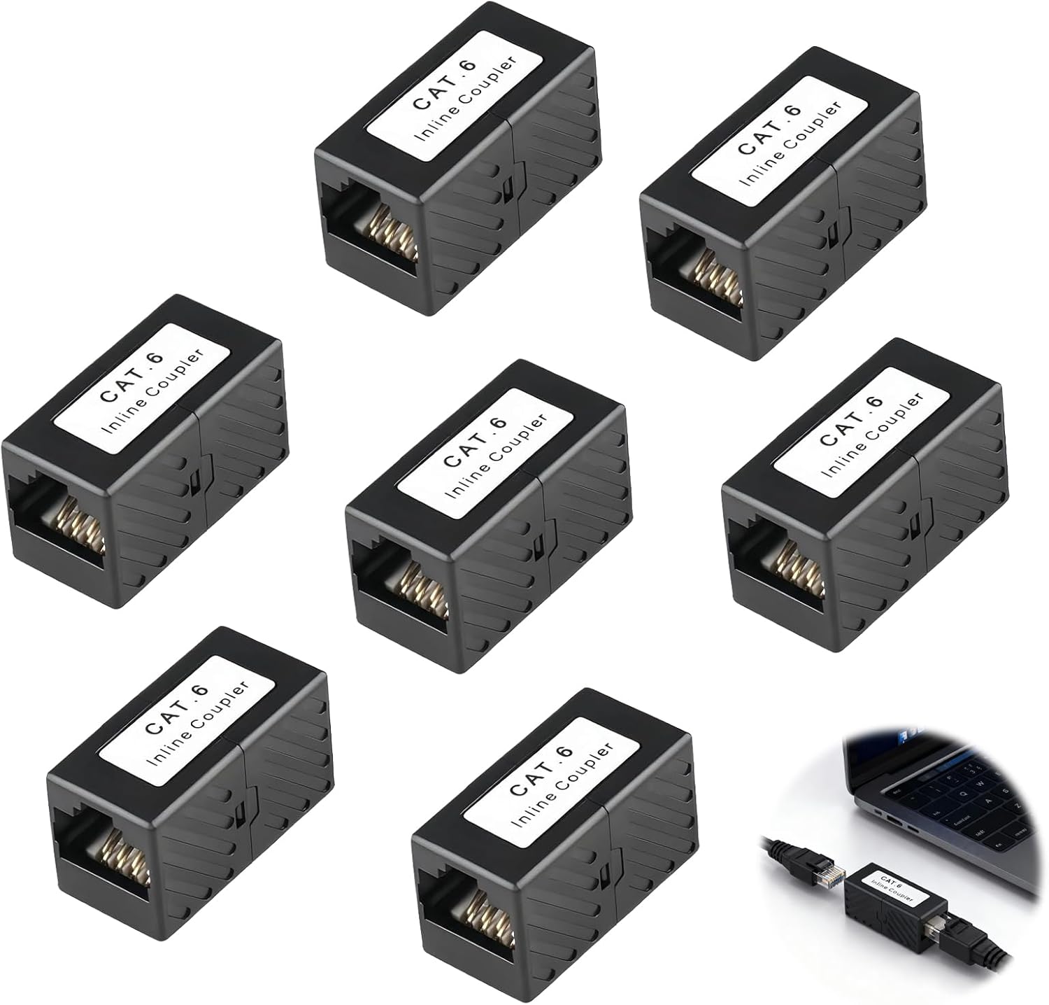 7 Pcs RJ45 Coupler, Cat6 Female to Female Connector, Ethernet Coupler ...
