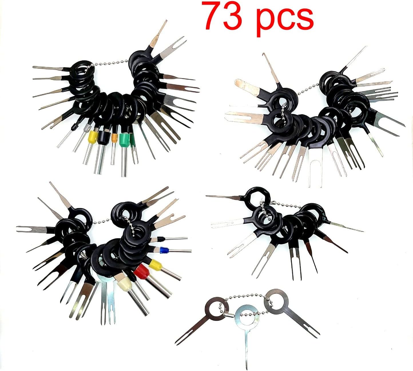 JZK 73 pcs Terminal Removal Tool kit, Electrical Connector Terminal pin ...