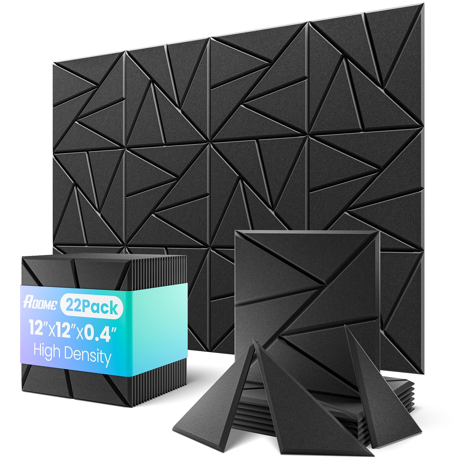 Buy 22 Pack Sound Proof Panels for Walls, 12" X 12" X 0.4" High Density ...