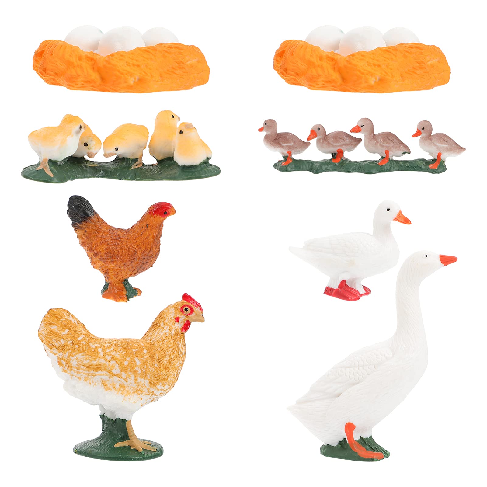 Buy DOITOOL 2 Sets Farm Animals Figurines Life Cycle of Chicken Goose ...