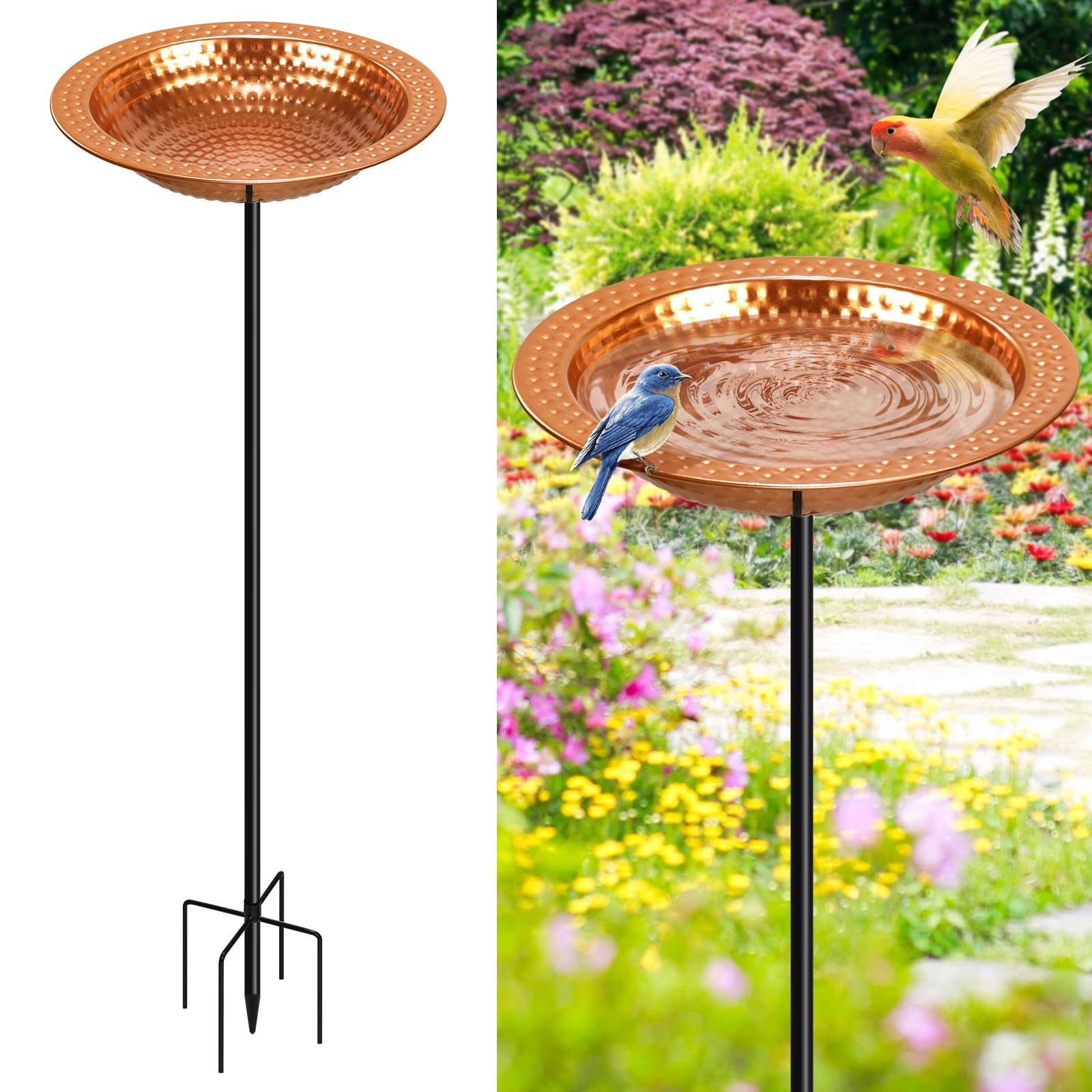Amazon.com: YADOOLIFE Metal Bird Bath Stand for Outdoors Garden ...