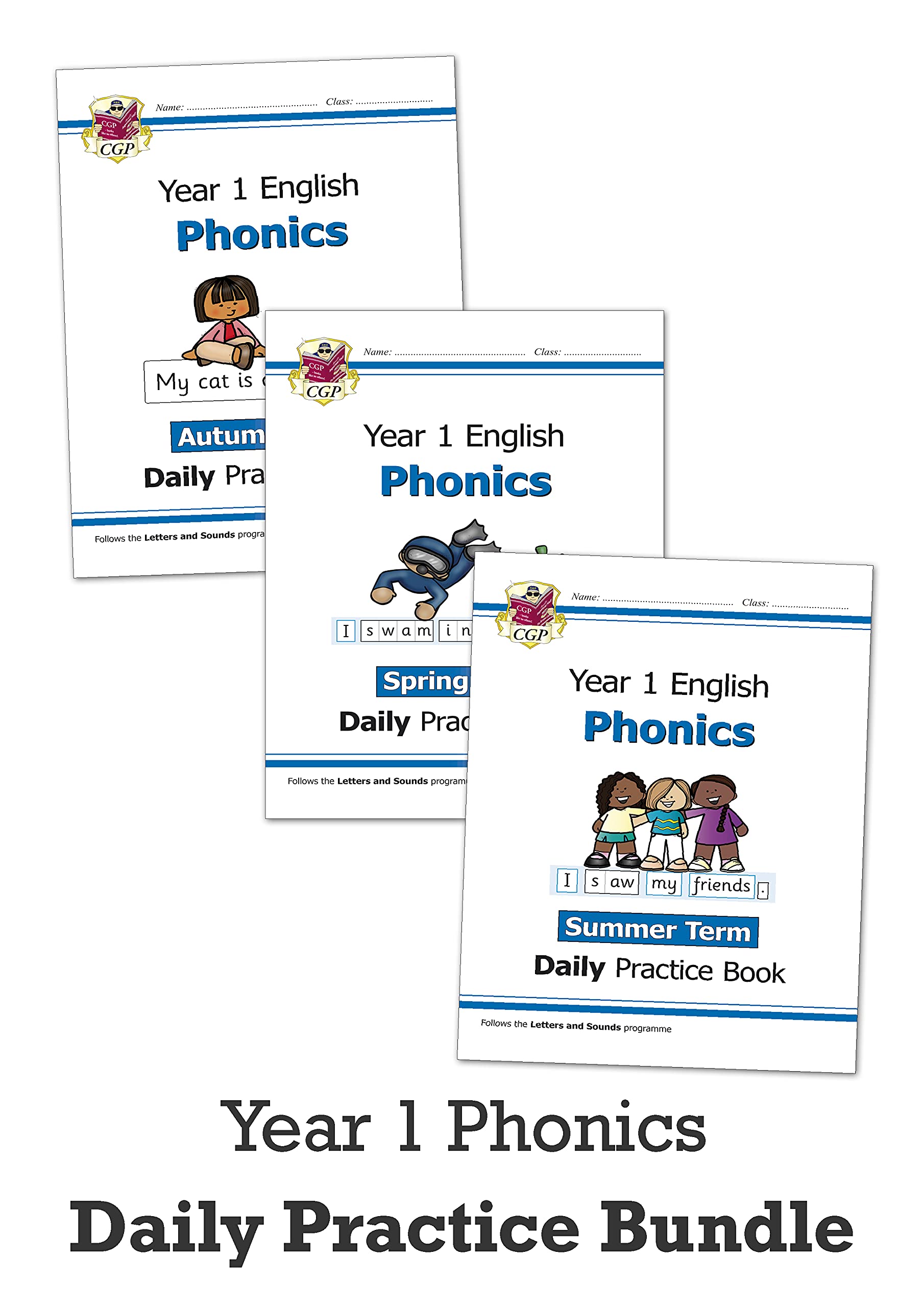 Year 1 Phonics Daily Practice 3 Book Bundle for KS1 Ages 5-6: Autumn ...