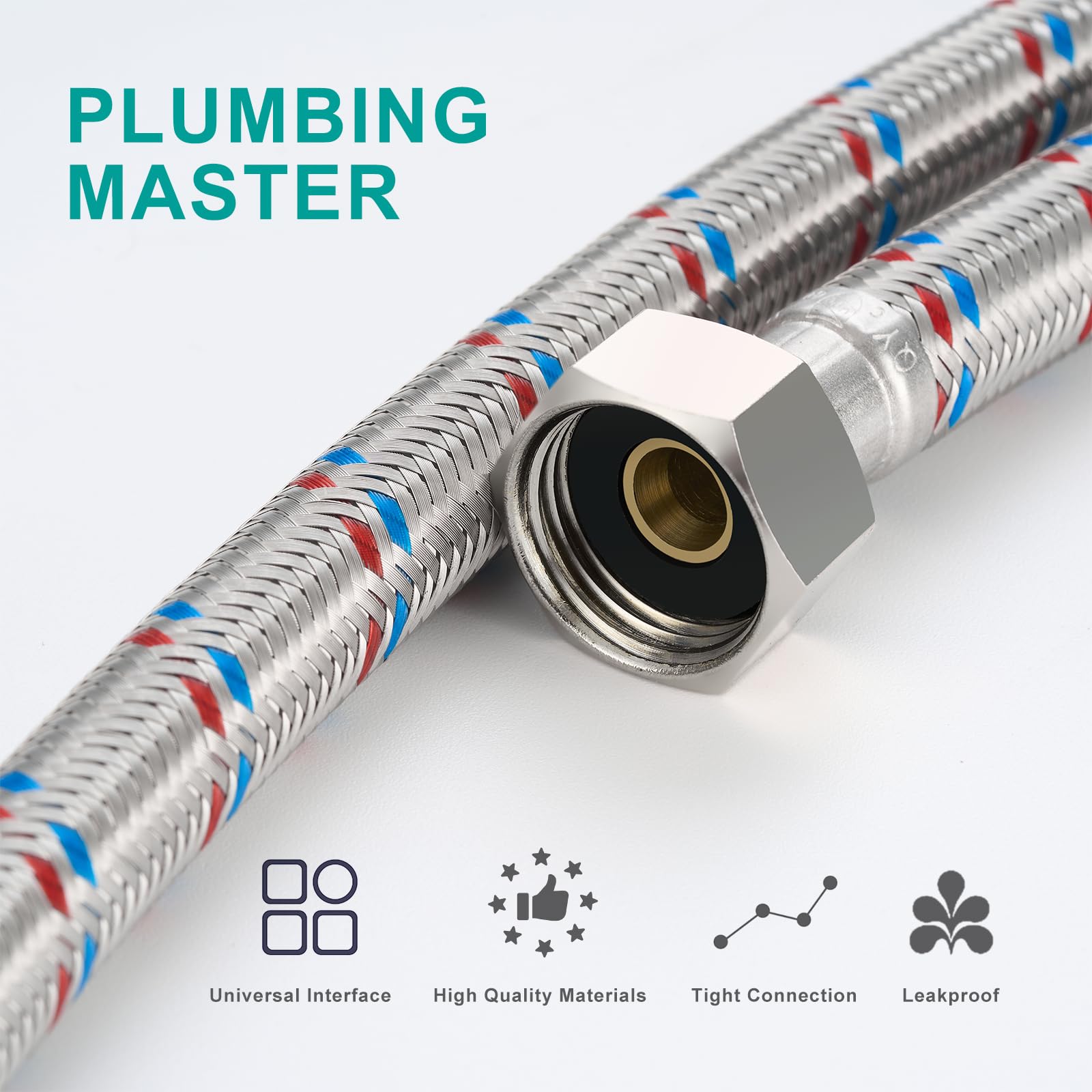 Snapklik.com : AULLEND Faucet Supply Lines,3/8" Comp X 1/2" FIP Braided ...