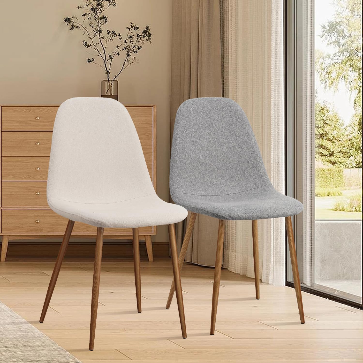 Dining Chair Set of 4,Cozy Kitchen Room Chair, Kitchen Thick Cushion ...