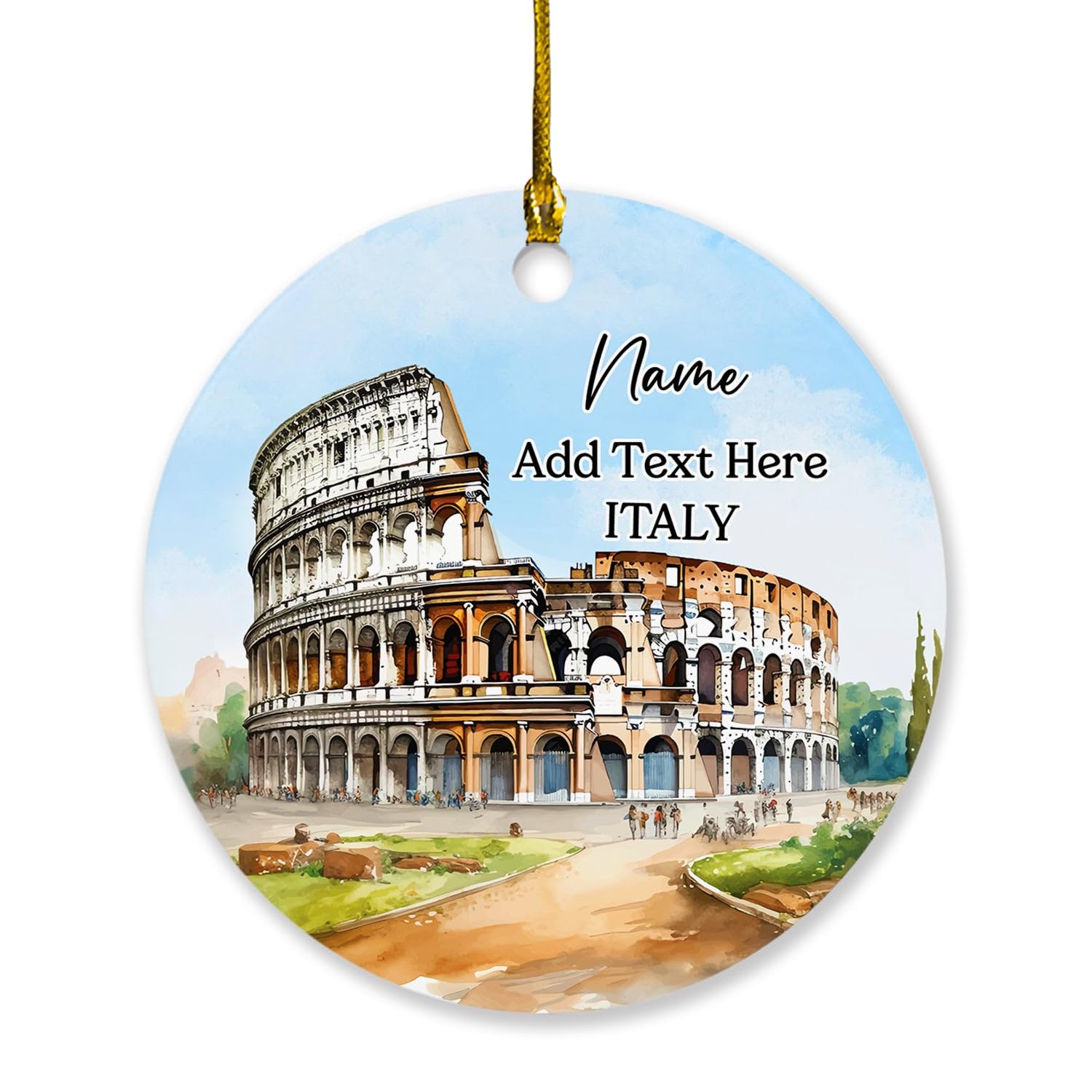 Amazon.com: Personalized Colosseum Rome Christmas Ornament, Italian ...