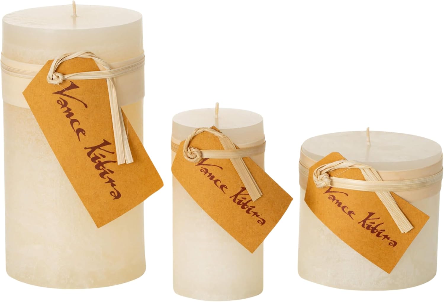 Amazon.com: Sullivans Vance Kitira Set of 3 Pillar Candles, Melon White ...