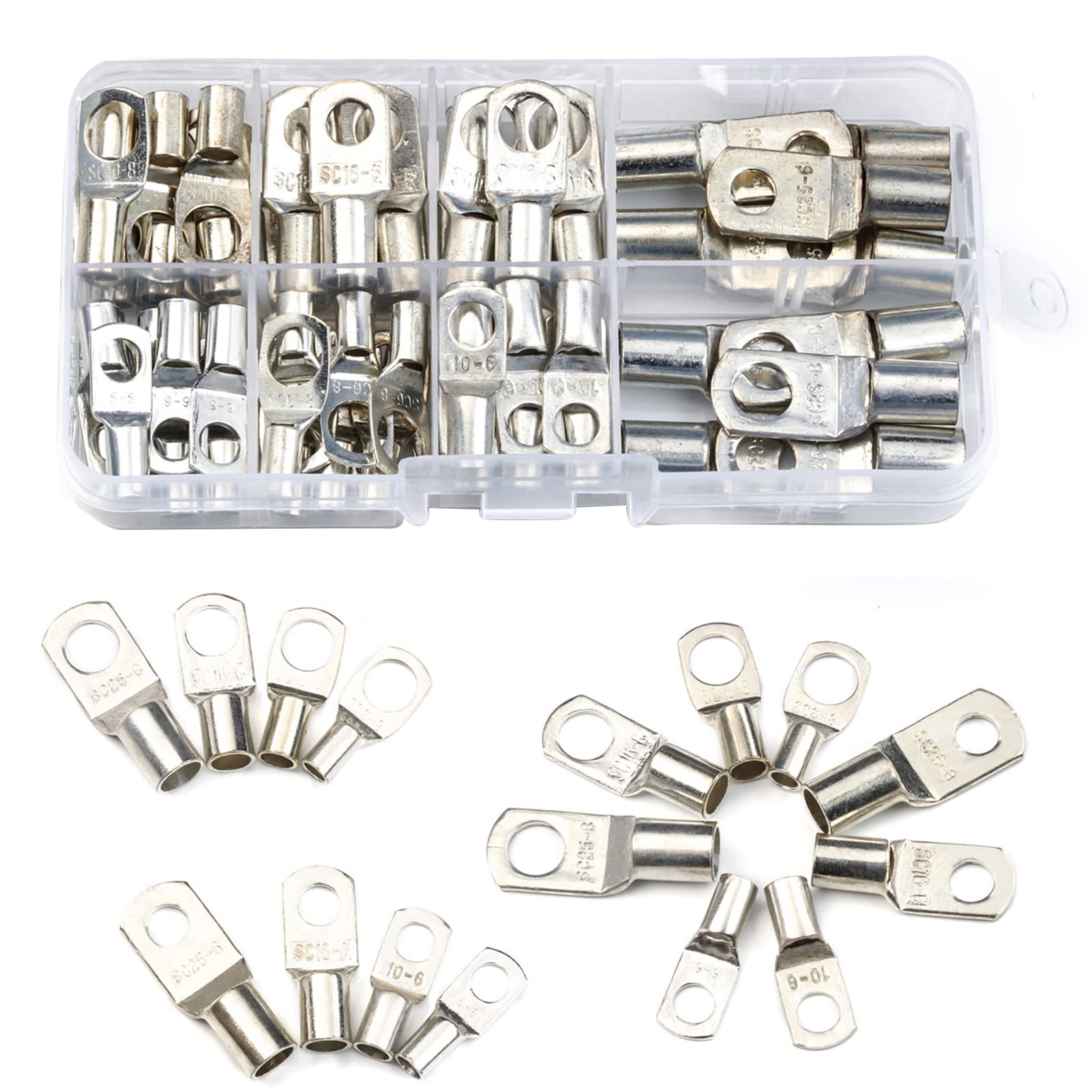 Buy Wire Connectors,60PCS Heavy Duty Cable Closed End Tubular R-ing ...