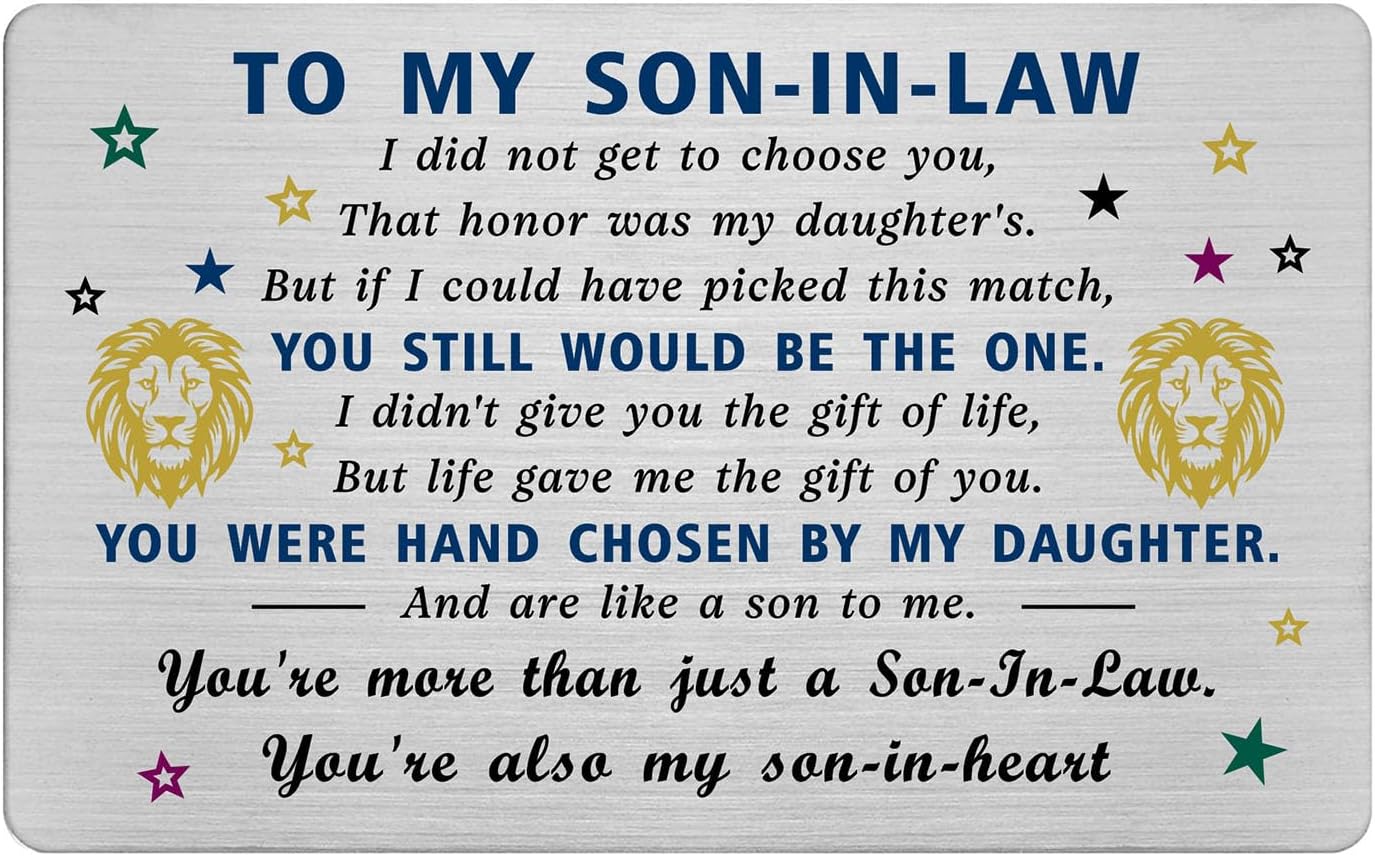 EE&YU Son in Law Gifts Card - Future Son in Law Birthday Wedding ...