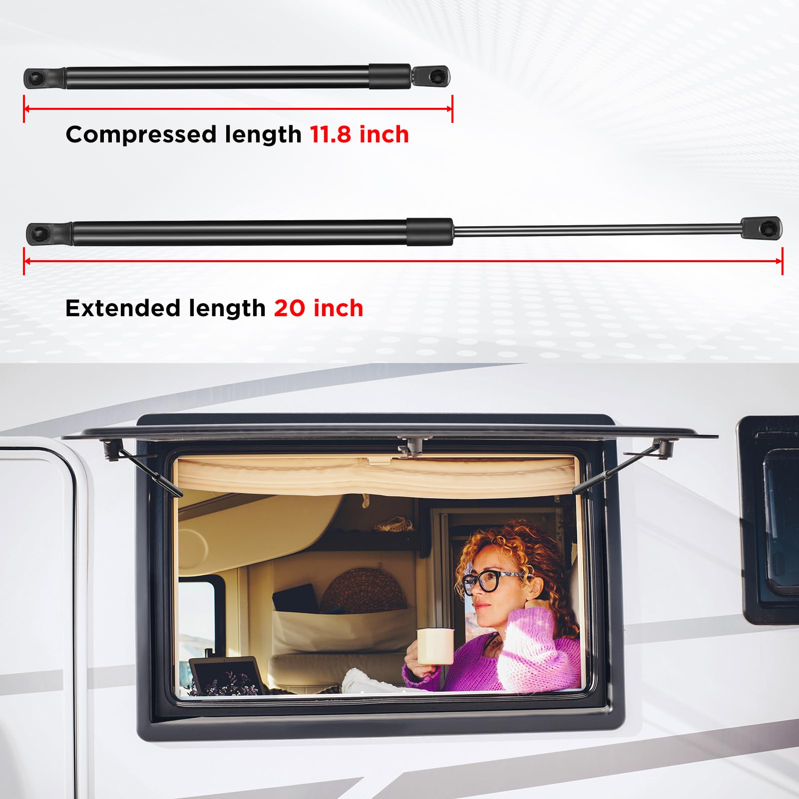 Snapklik.com : ML1450 20inch 222N/50lbs Gas Shocks Struts Lift Support ...