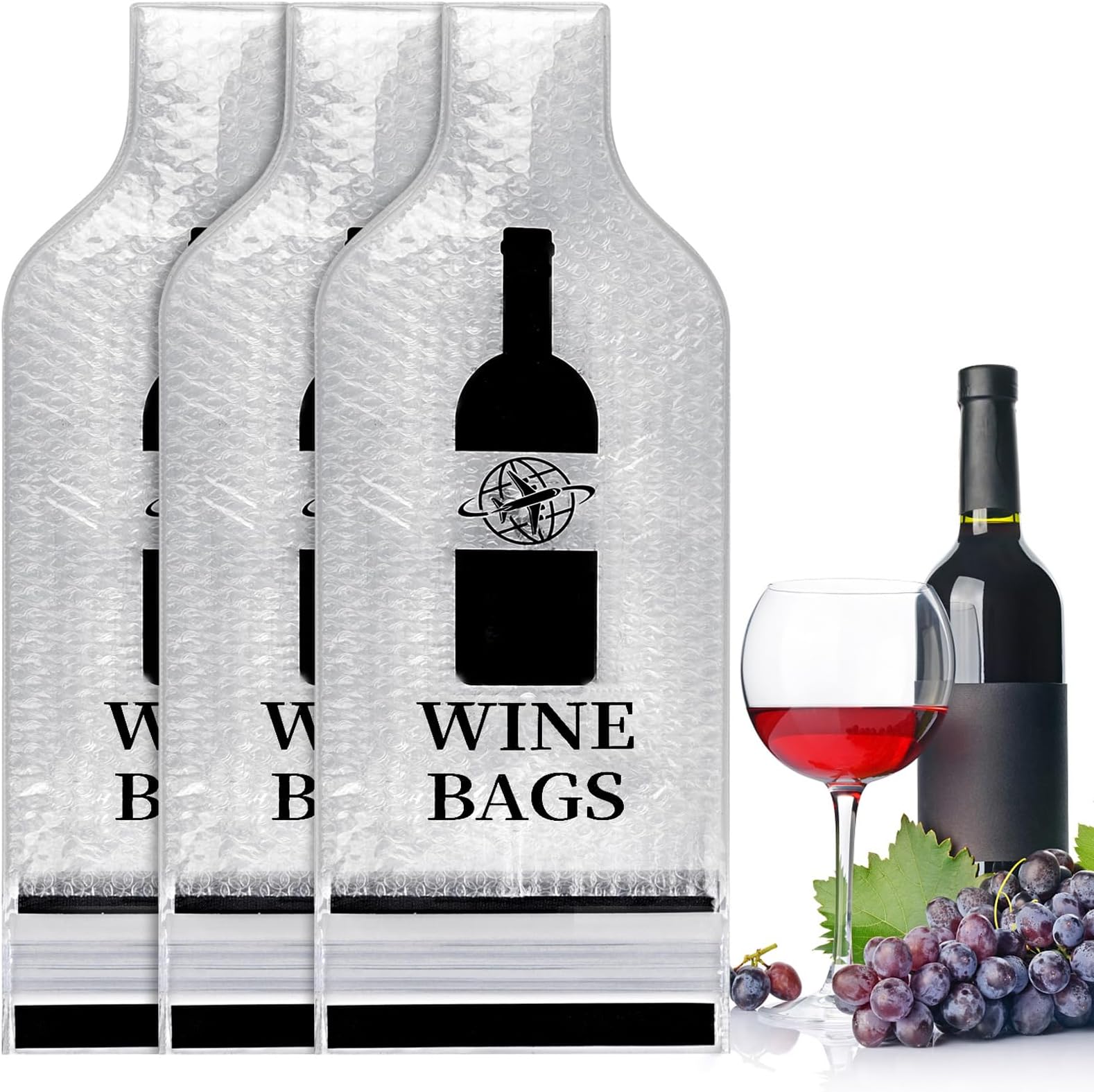 Amazon.com: WINE WINGS - UPGRADED 4 Pack [8 pcs] Reusable Wine Bags for ...