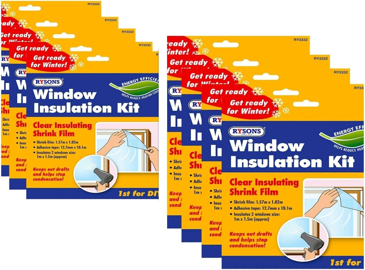Window Insulation Kit Indoor Fit Double Glazing Shrink Film Draught ...