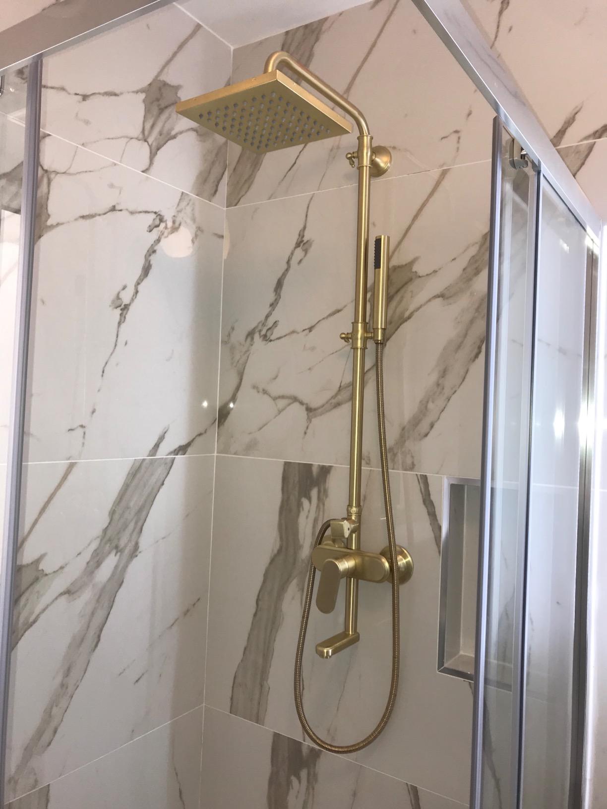 Onyzpily Brushed Gold Shower Fitting 3 Functions Shower System Shower ...