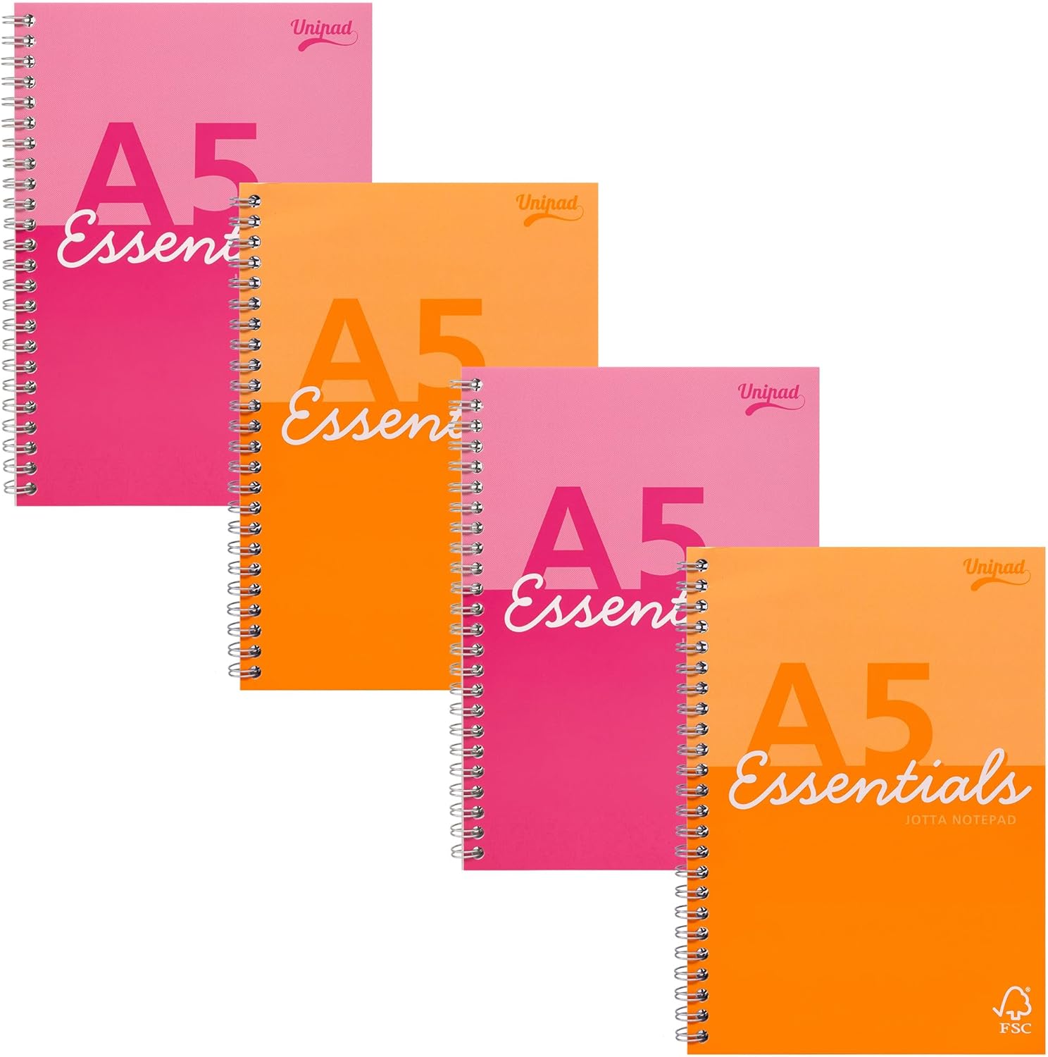 Pukka Pad Essentials A5 Jotta Notebook – Pack of 4 Assorted Pink ...