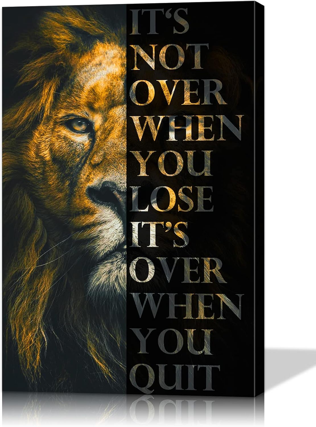 Amazon.com: Lion Motivational Wall Art Office Decor for Men Positive ...